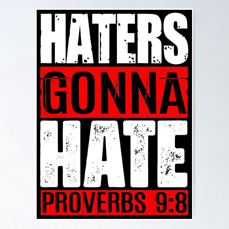 Poster Haters Gonna Hate - Proverbs Poster - No Framed, Vintage Wall ...