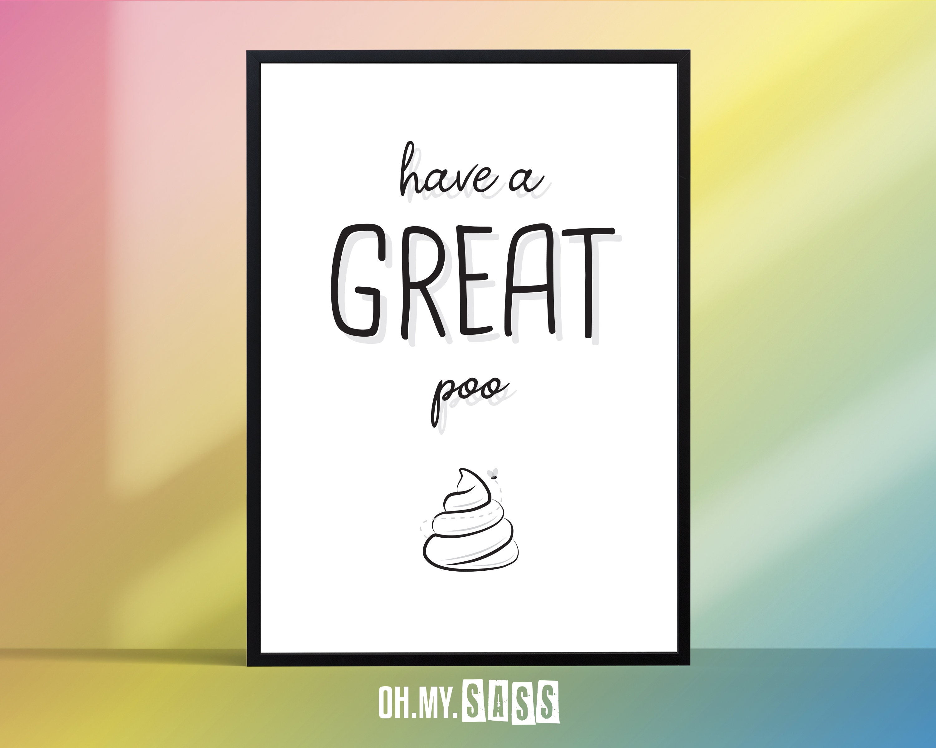 Poster Have a Great Poo | Bathroom Print | Toilet Wall Art | Funny ...