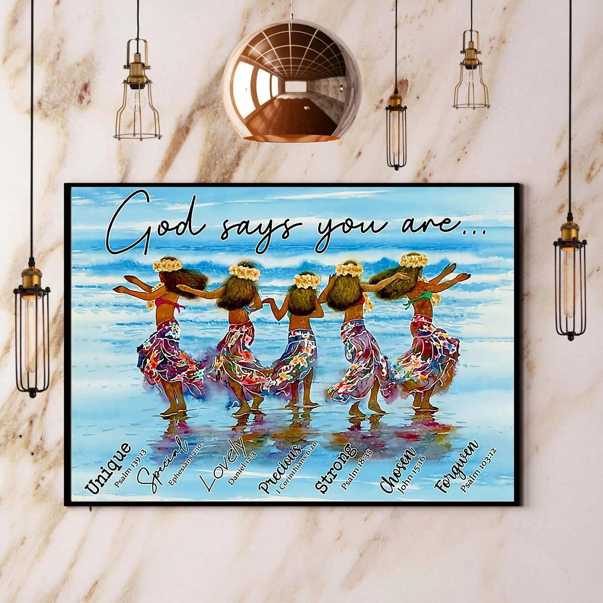 Poster Hawaii Girls God Says You Are Unique Special Lovely Beachance ...