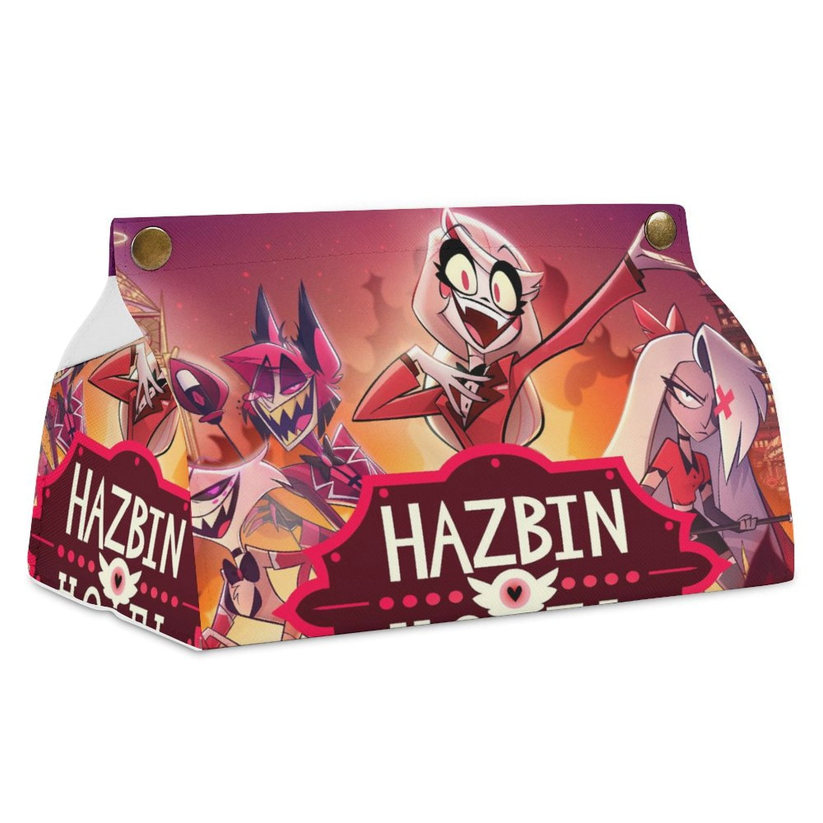 Poster Hazbin Hotel Tissue Box Cover PU Tissue Paper Case Pouch Holder ...