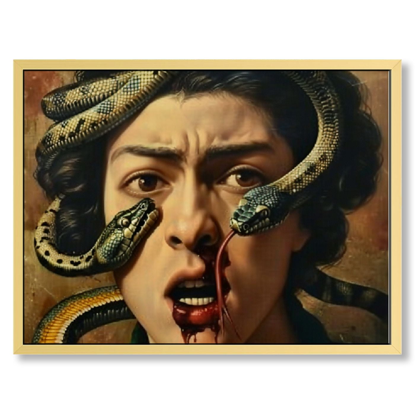 Poster - Head Of Print - Greek Mythology Art - Snake Head Art - Monster ...