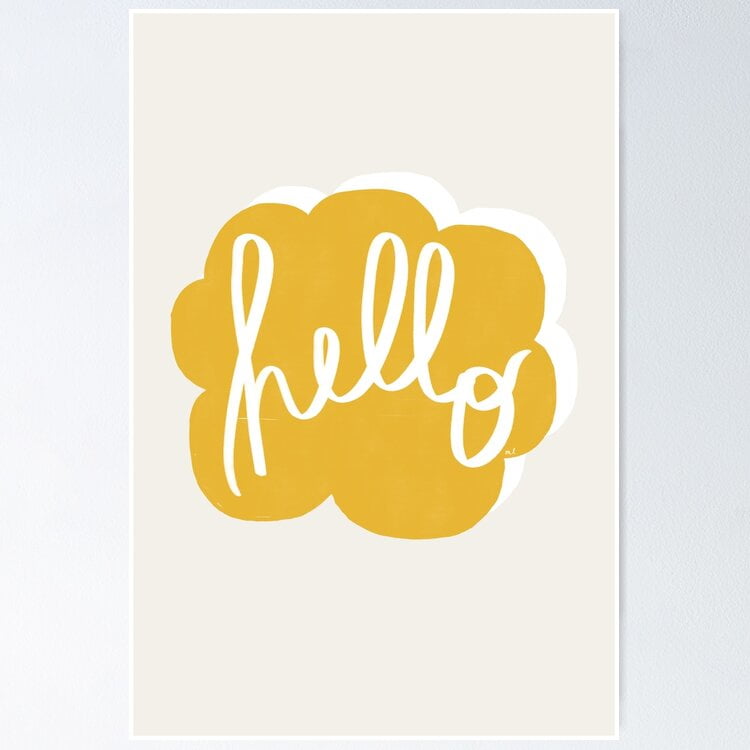 Poster Hello Mustard Yellow - Unframed Poster, 12x18 - Walmart.com