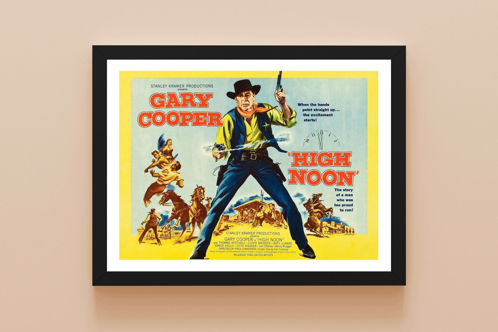 Poster High Noon Gary Cooper Western Film / Movie Advertising Poster In ...