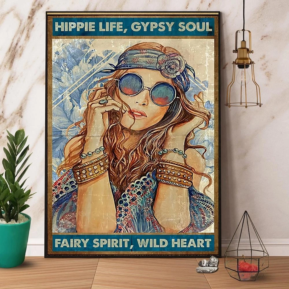Poster Hippie Girl Hippie Life Gypsy Soul Fairy Spirit Wild Heart ...