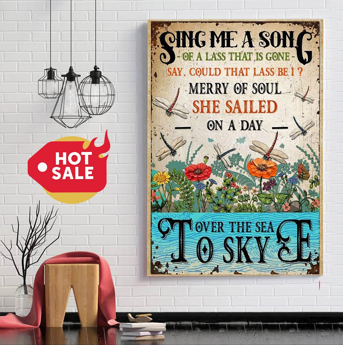 Poster Hippie Sing Me A Song Of A Lass That Is Gone Wall Art, Unframed ...