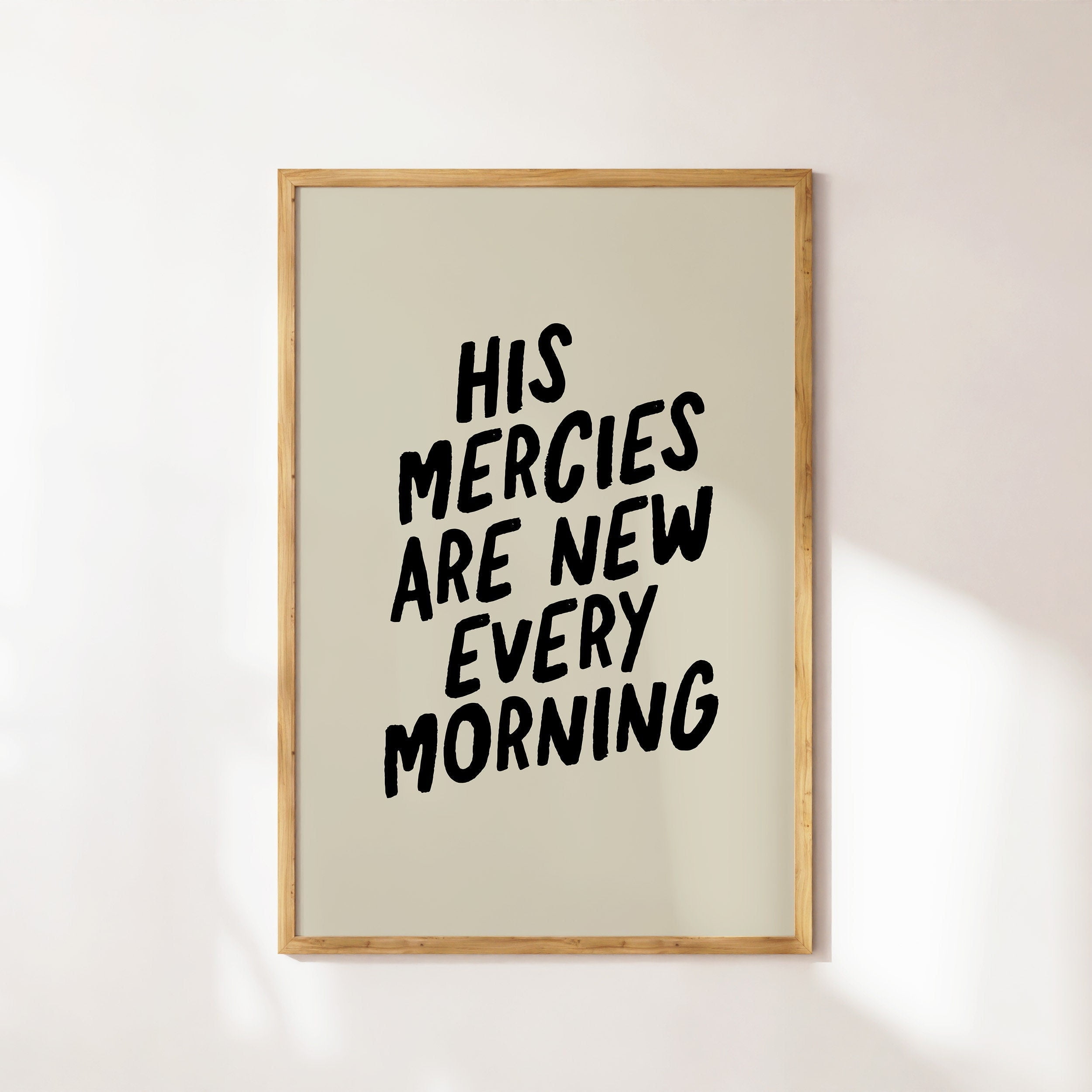 Poster His Mercies Are New Every Morning Christian Wall Art Minimalist ...