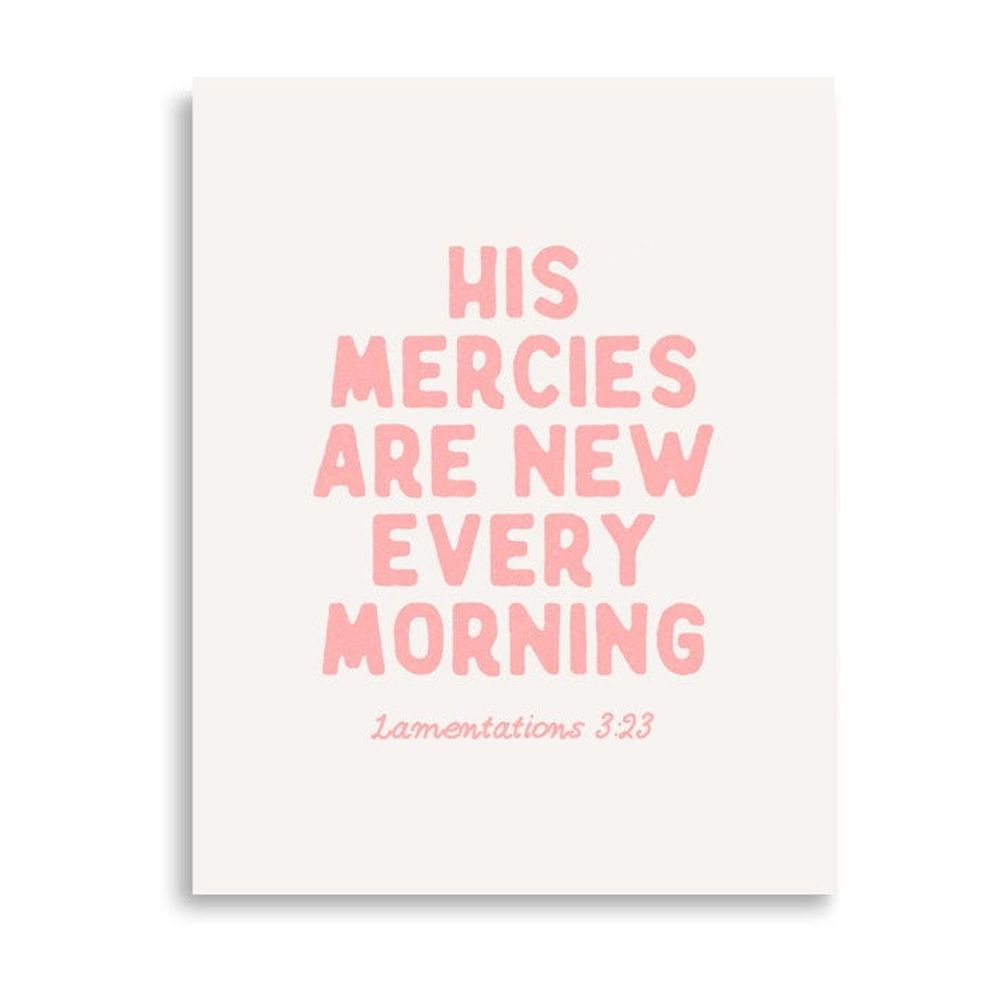 Poster His Mercies Are New Every Morning Christian Wall Art Poster ...