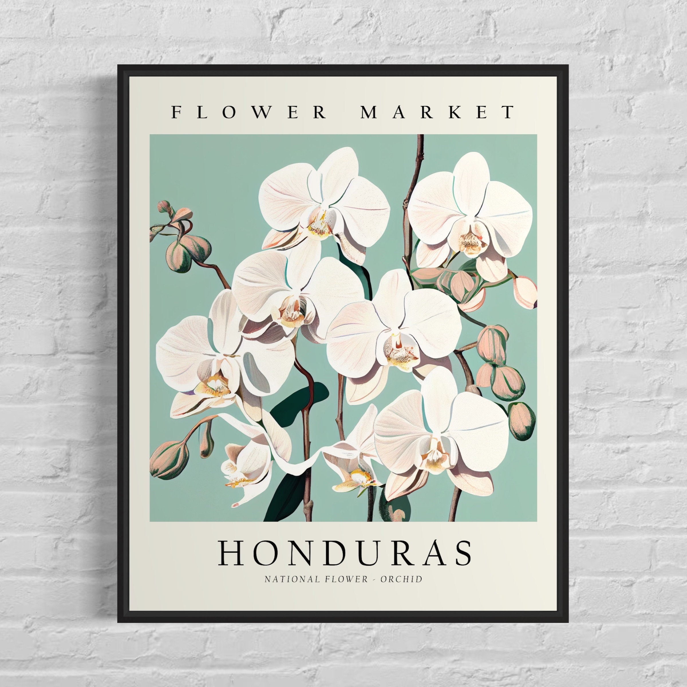 Poster Honduras Flower Market Art Print, Honduras Flower, Orchid Wall ...