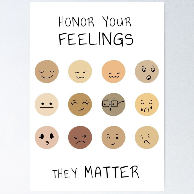 Poster Honour Your Feelings Mental Health Emotions Therapy Office Decor ...