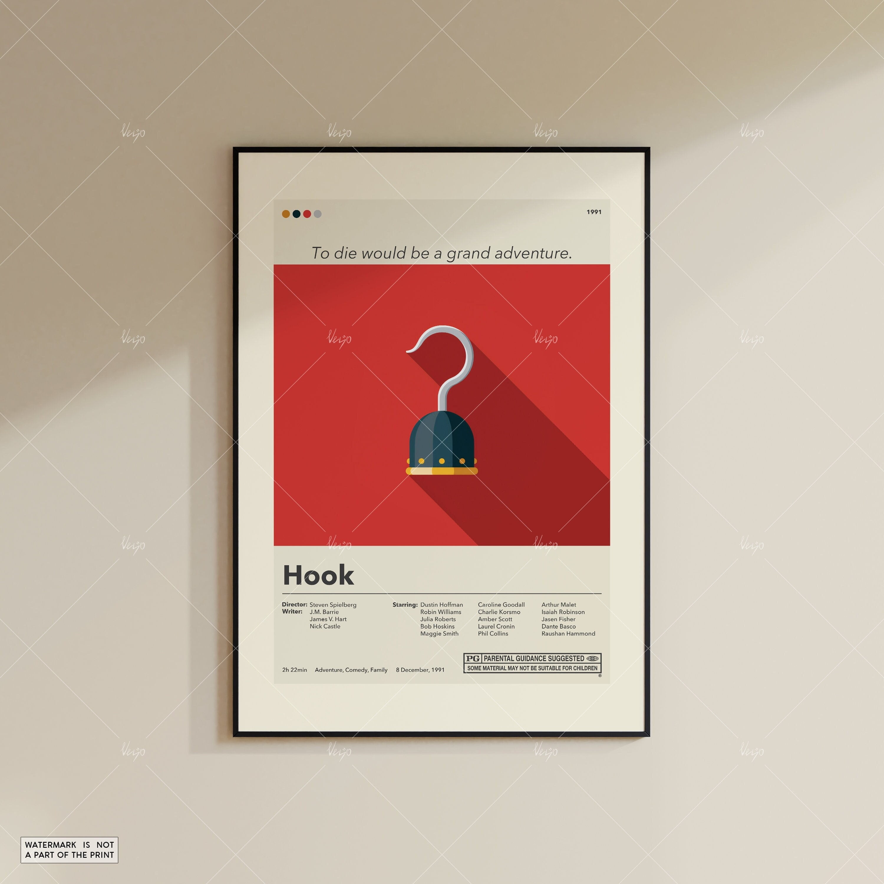 Poster Hook Poster | Steven Spielberg | Minimalist Movie Poster | Movie Poster s | Wall Art ...