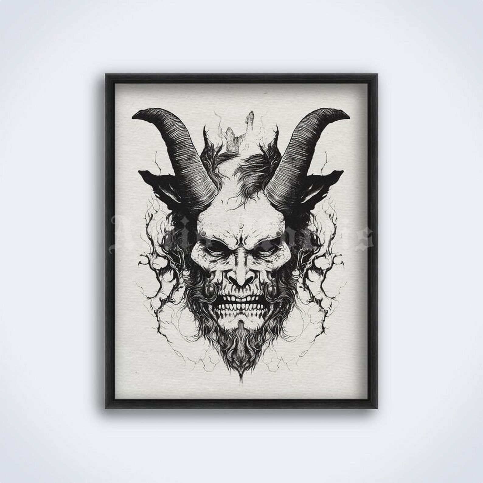 Poster Horned deity, pagan dark art, folk horror, faun, demon, satyr ...