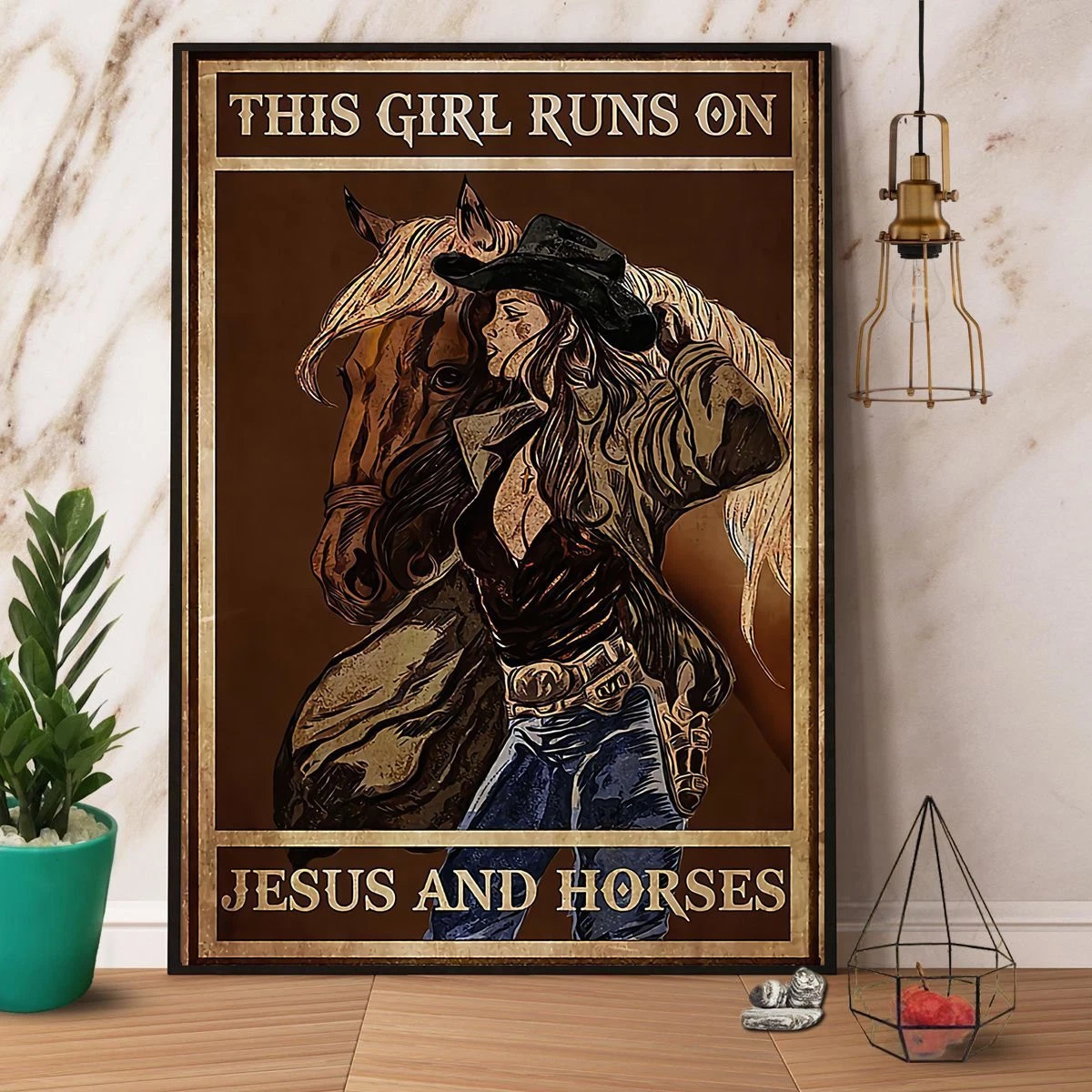Poster Horse This Girl Runs On Jesus And Horses - UNFRAMED Poster ...