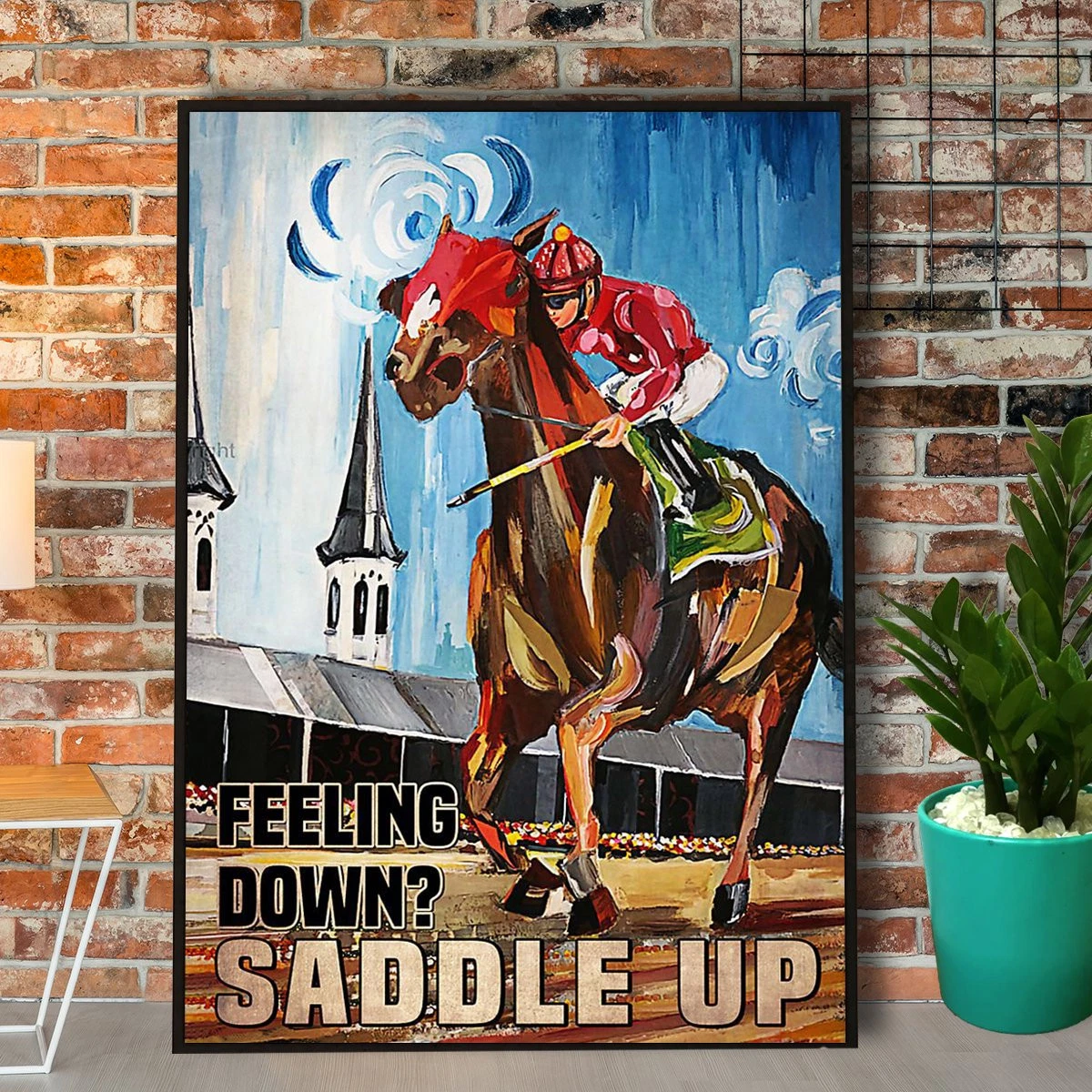 Poster Horse Rider Feeling Down Saddle Up Sky Paper, No Frame Wall Art ...