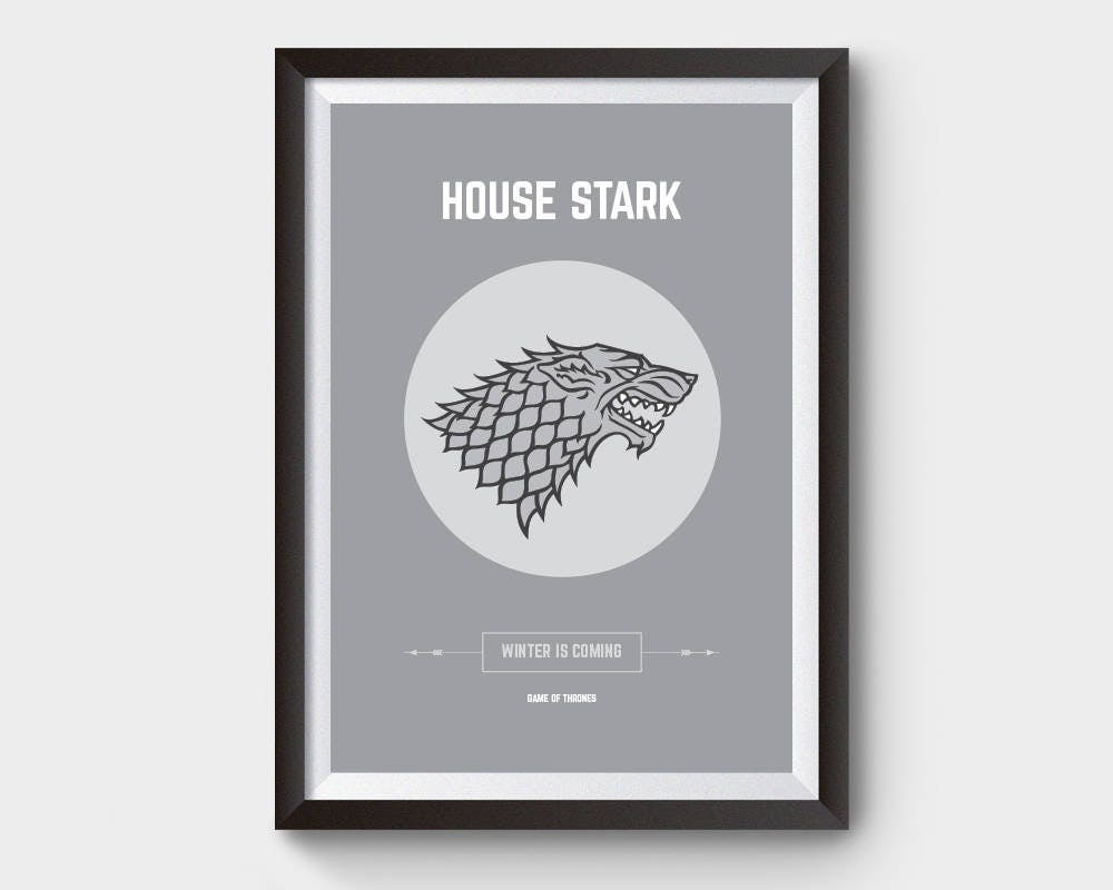 Poster House Stark - Game of Thrones Poster - A3/A4 movie Poster ...