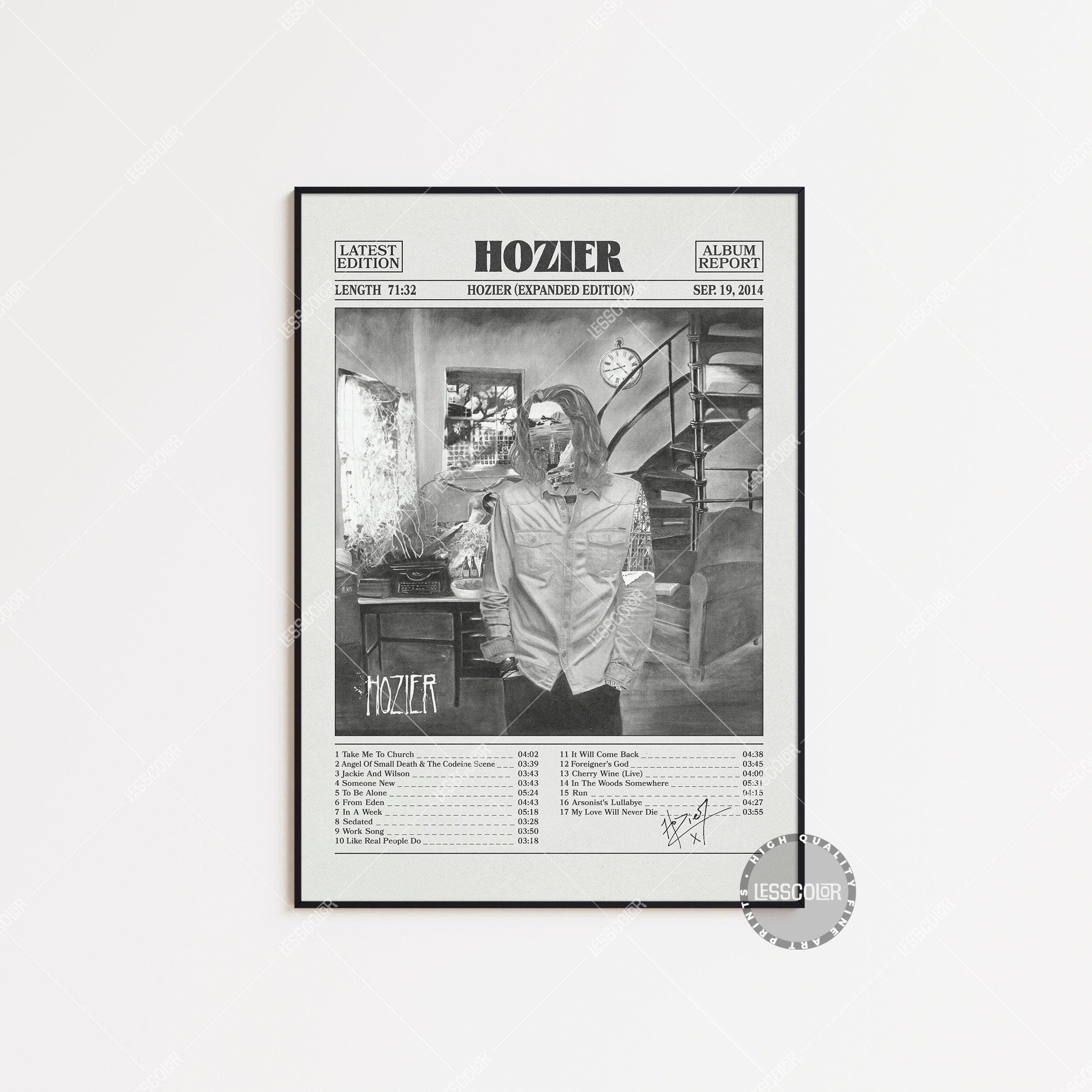 Poster Hozier Retro Newspaper Print, Hozier Poster , Hozier Poster ...