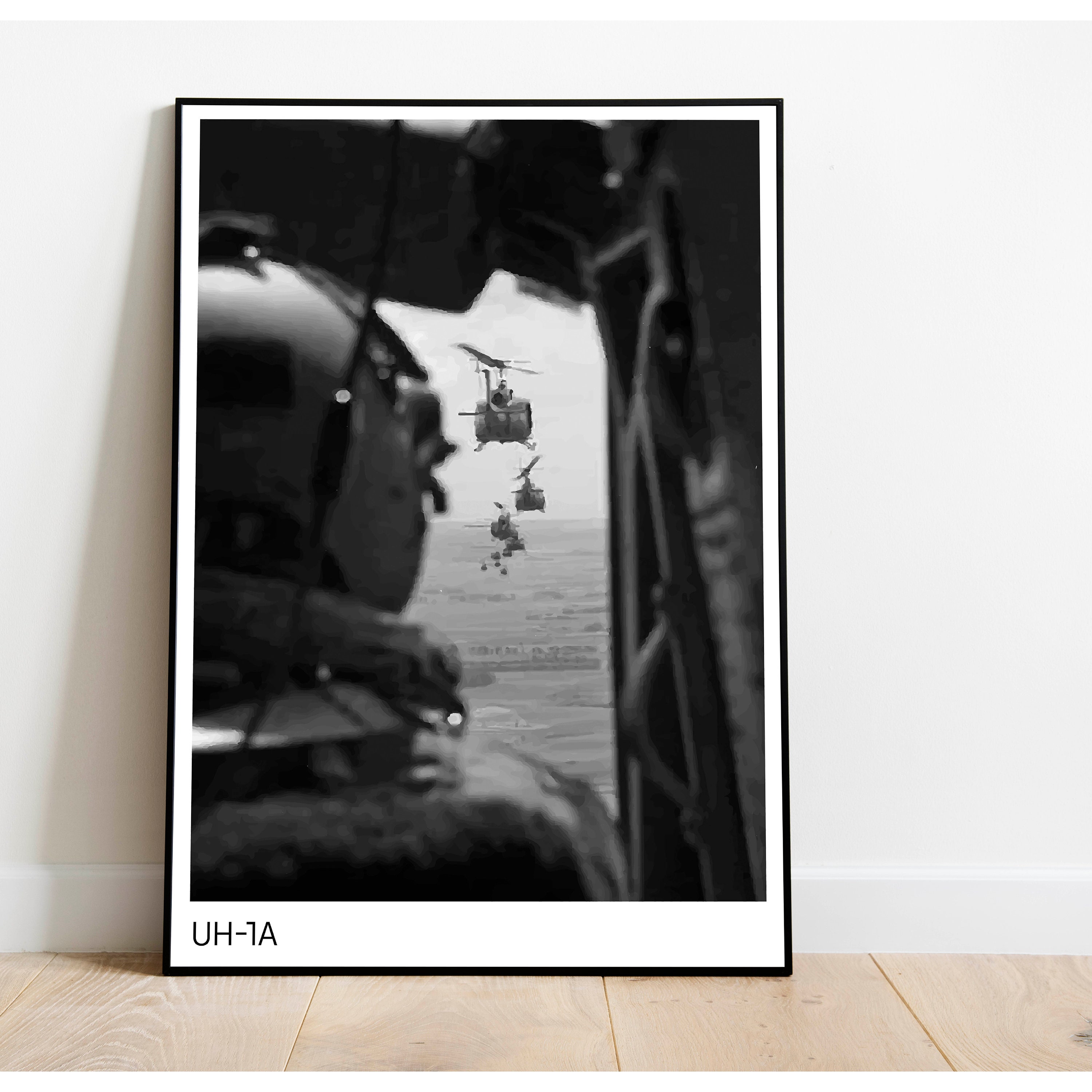 Poster Huey UH-1A Helicopters Incoming in a Hazy Sky Vietnam War ...