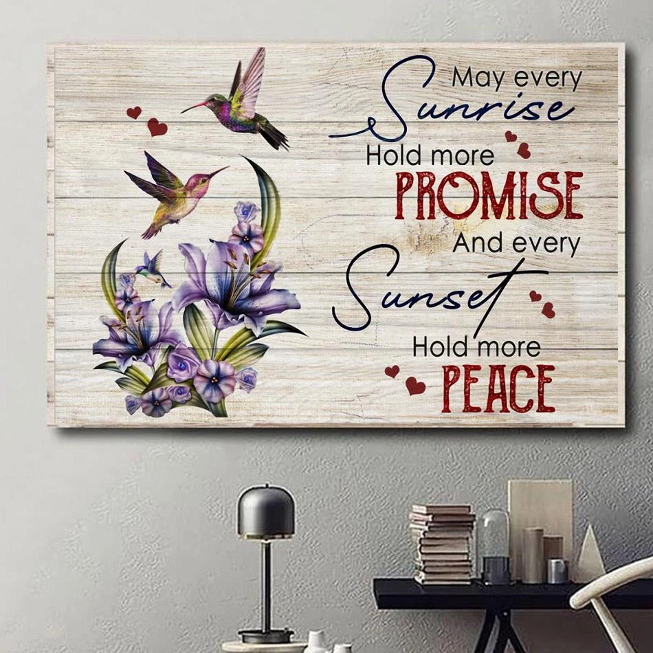 Poster Hummingbirds May Every Sunrise Hold More Promise Floral Wall Art ...