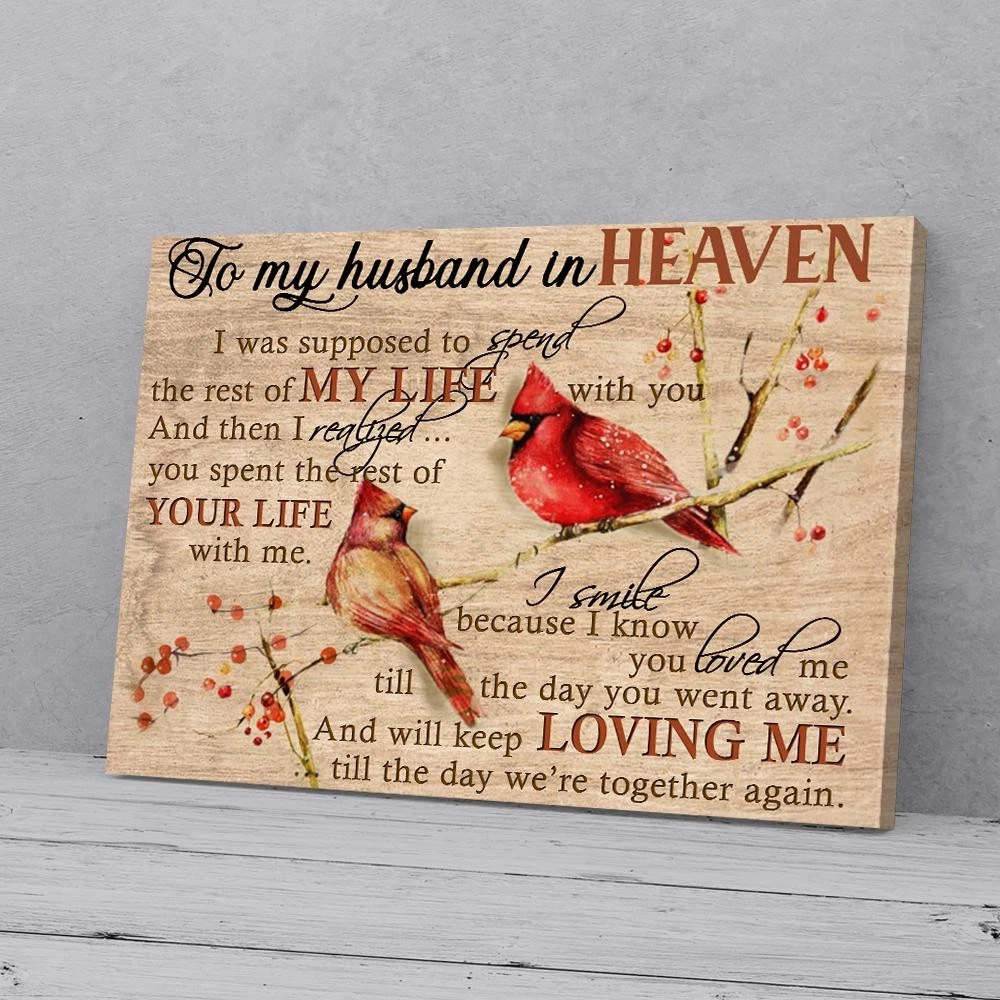 Poster To My Husband In Heaven Cardinal Love- UNFRAMED Poster Prints ...