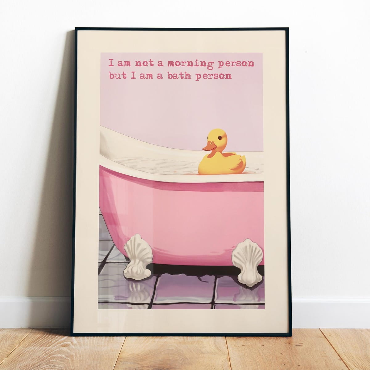Poster I Am A Bath Person Funny Bathroom Wall Art Printable Yellow ...