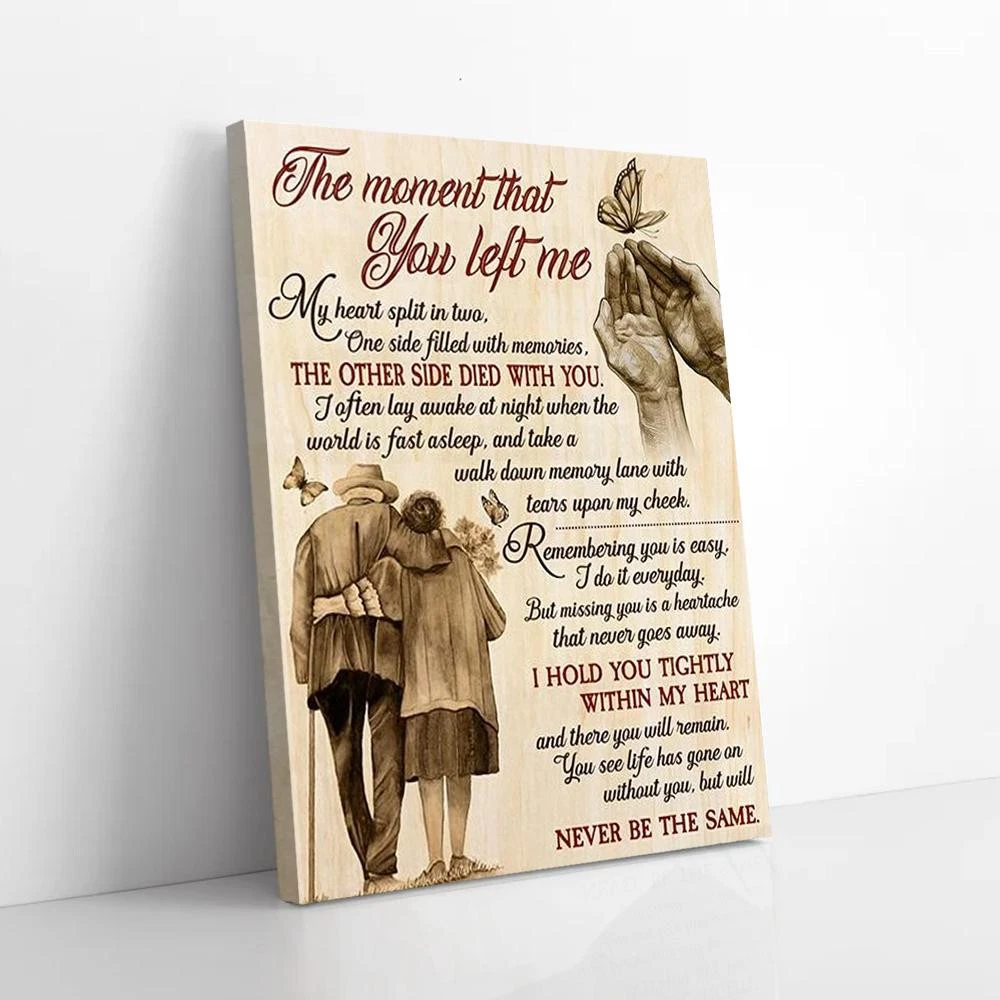 Poster I Hold You Tightly In My Heart Old Couple Love Butterfly ...