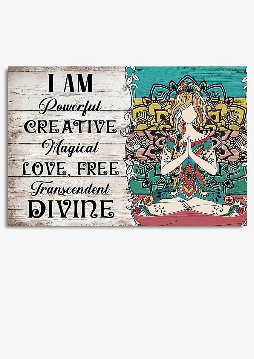 Poster I Am Motivation Quote For Meditation Lover Home Housewarming ...