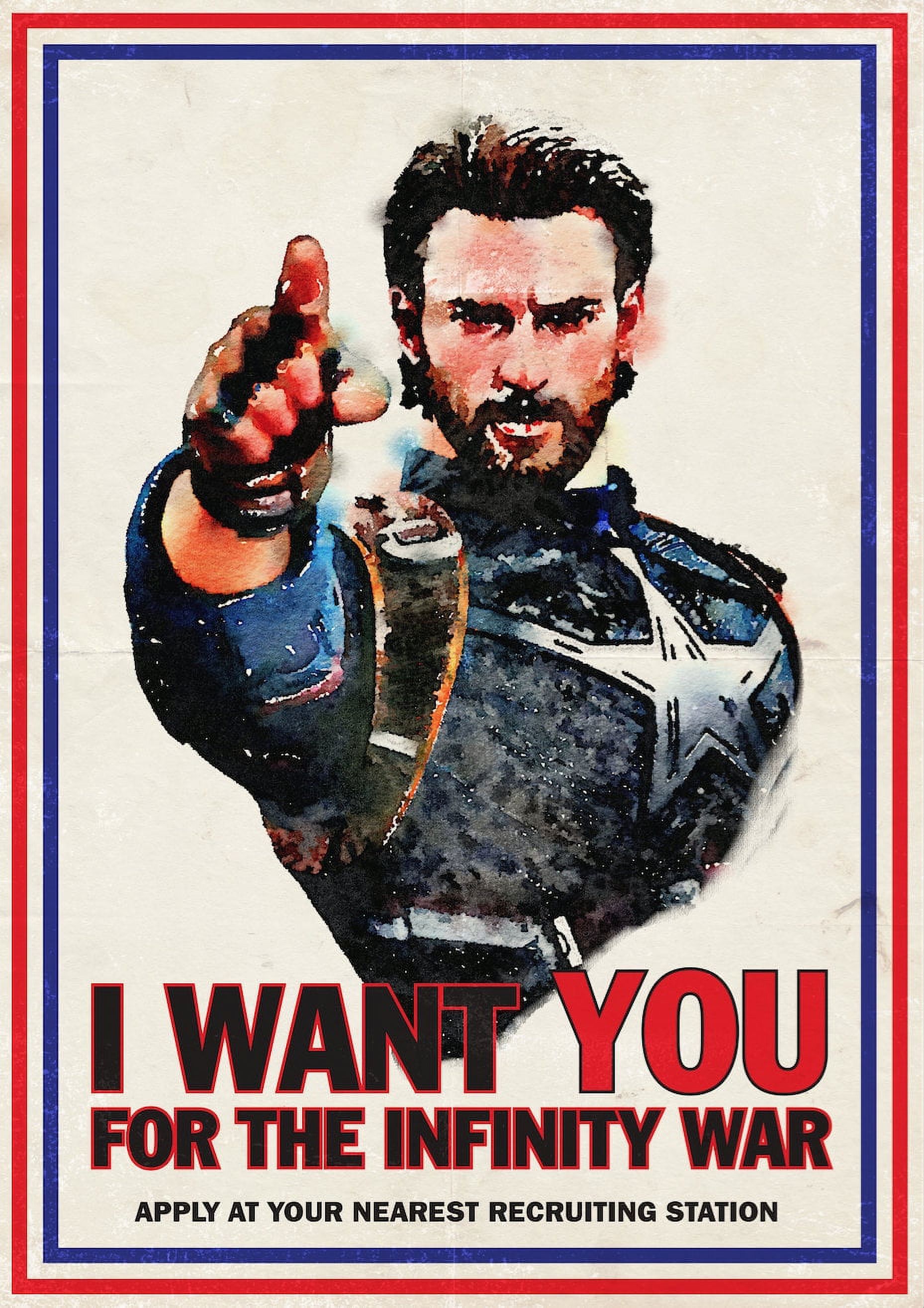 Poster I Want You for The Infinity War Team Cap A4 A3 A2 Poster Print ...