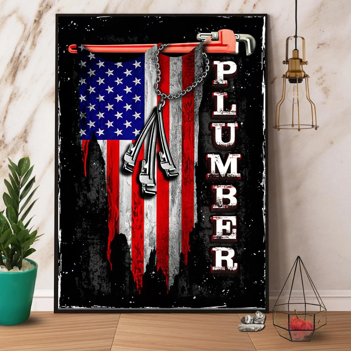 Poster I Wanted To Be A Plumber American Flag Vertical- UNFRAMED Poster ...