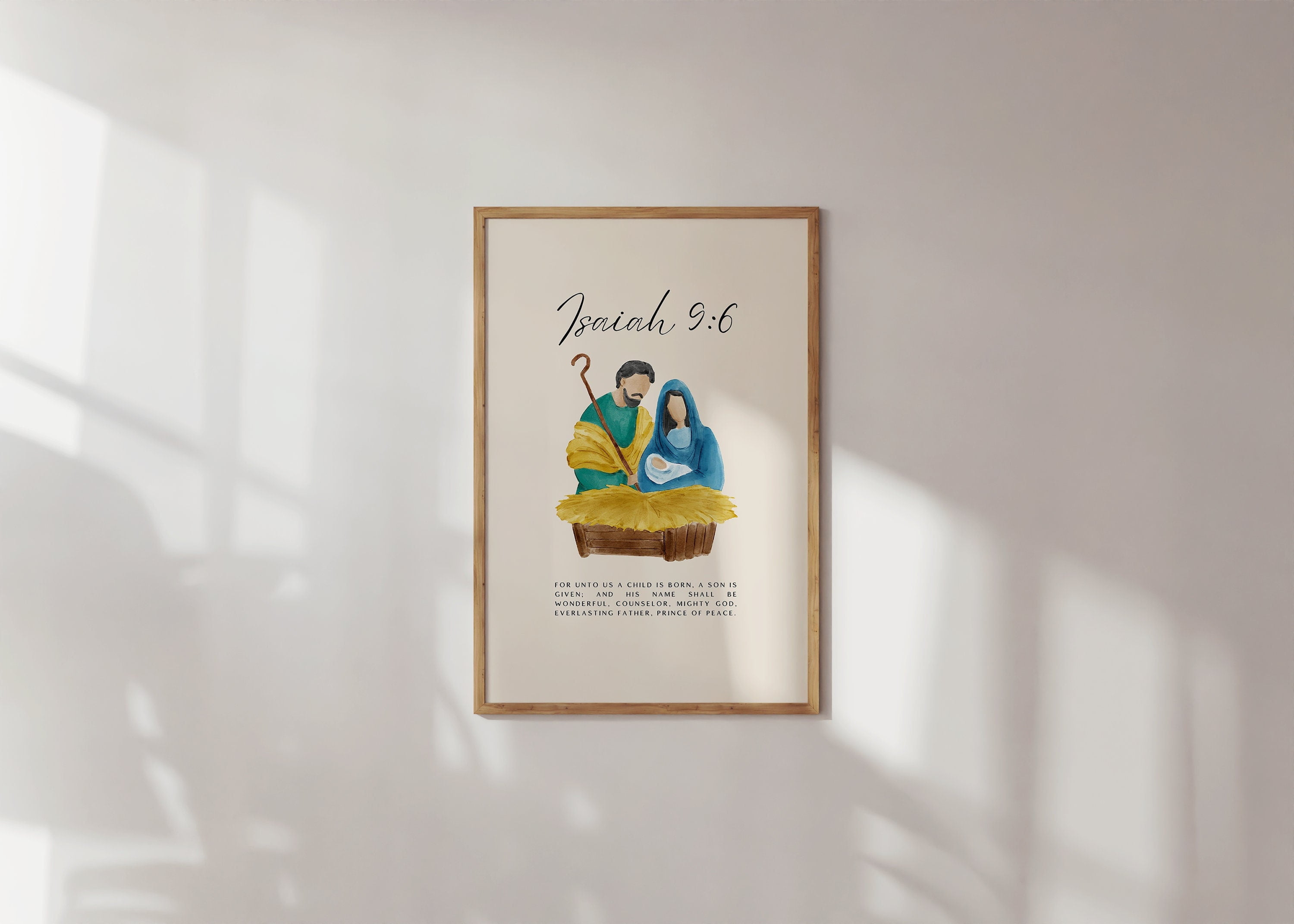 Poster ISAIAH 9:6 | Print | Unto Us A Child | Nativity Scene ...