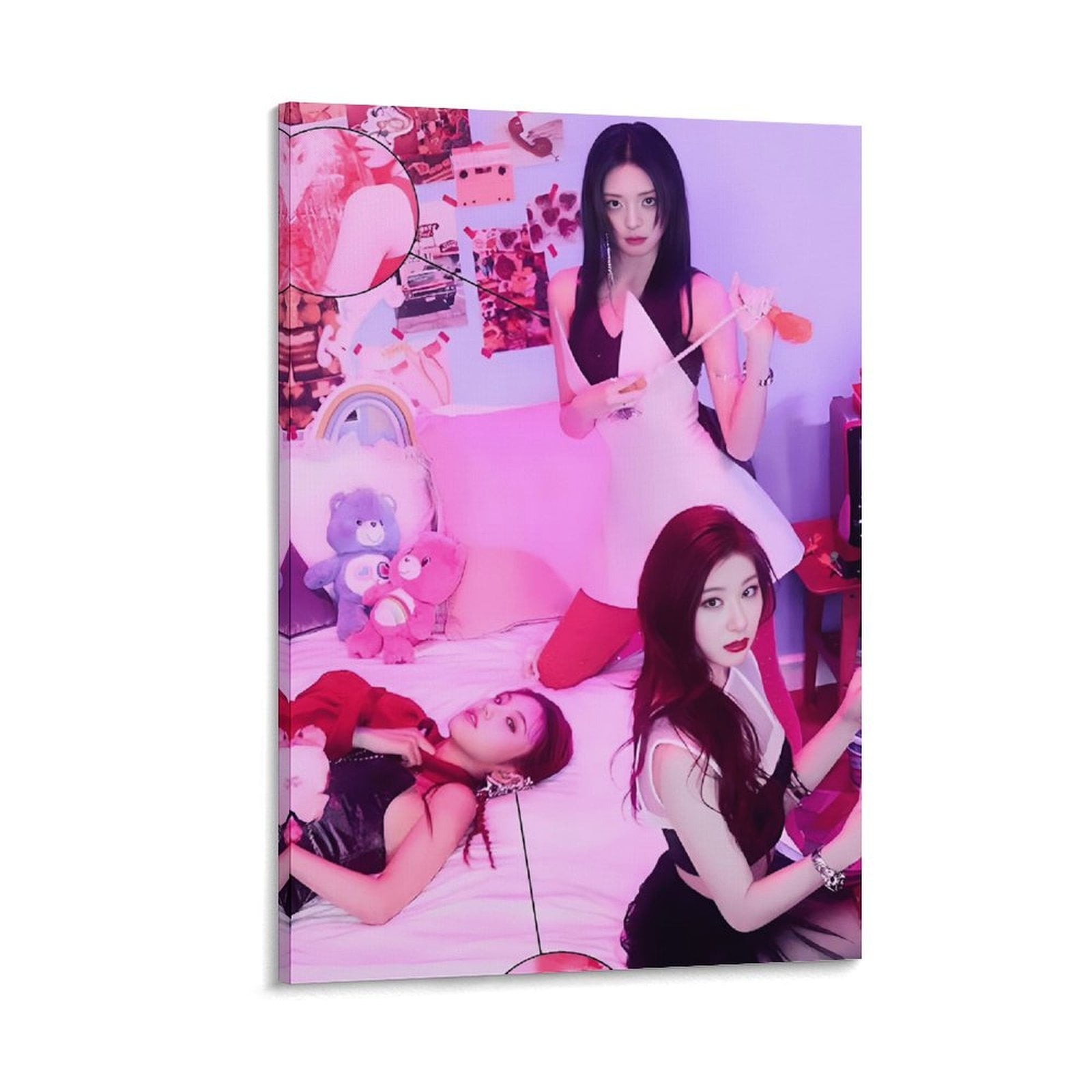 Poster ITZY Popular Girl Troupe Art Poster Cool Artworks Painting Wall Art Canvas Prints Hanging ...