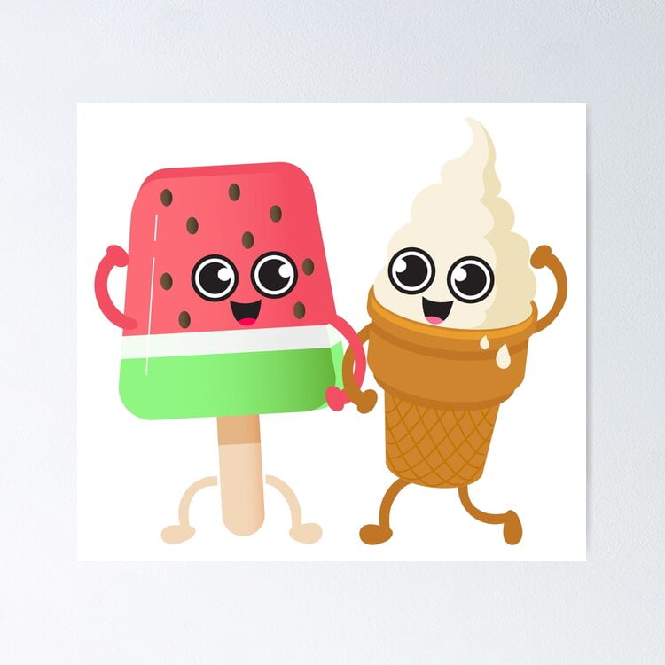 Poster Ice Cream Bff Poster - No Framed, Vintage Wall Art, Hot Trend ...