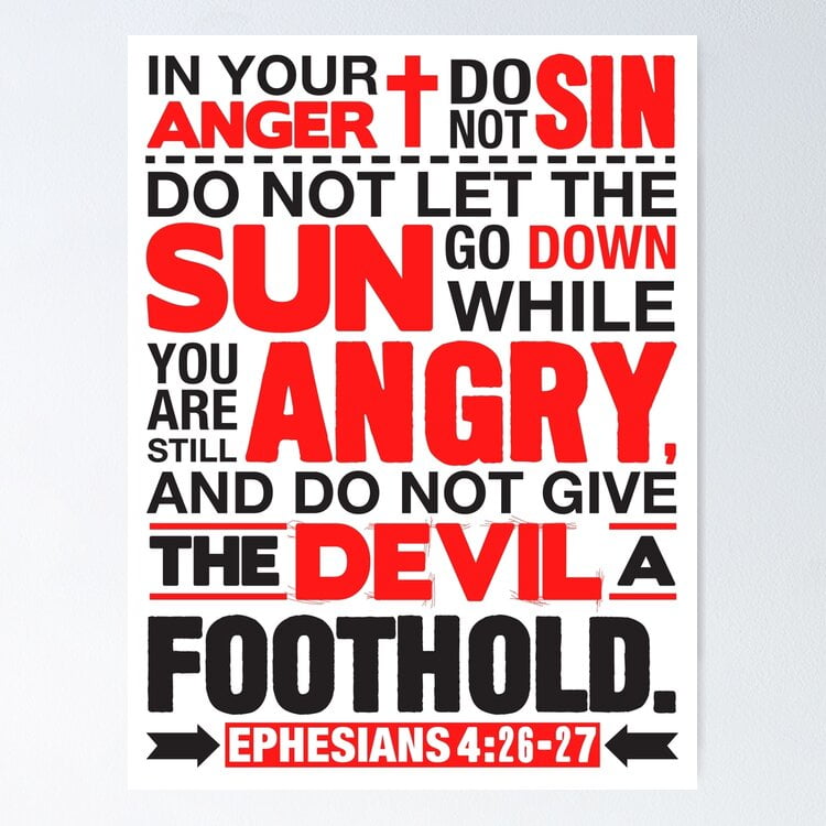 Poster In Your Anger Do Not Sin Poster - No Framed, Vintage Wall Art ...