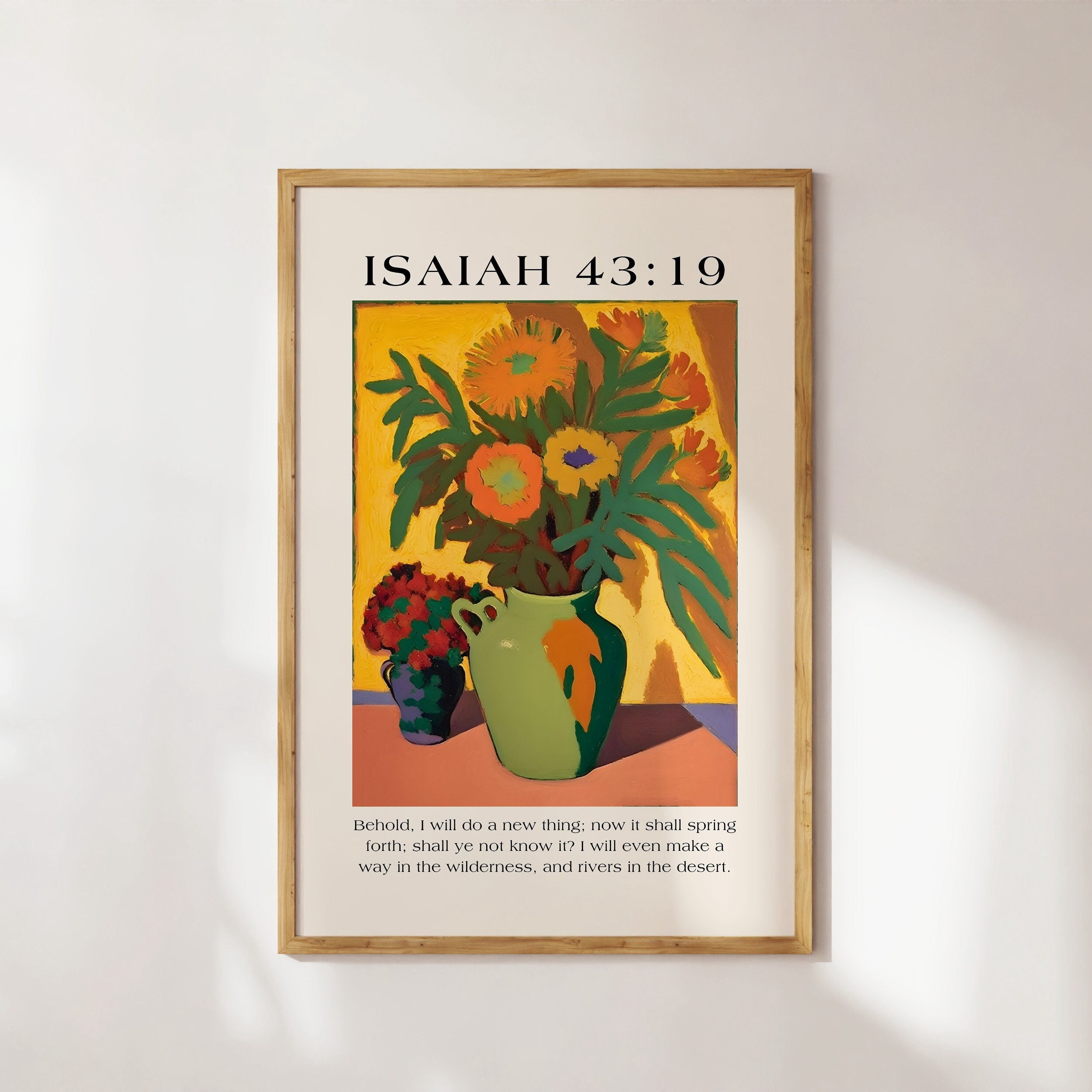Poster Isaiah 43 Southwest Flowers, Matisse Print, Christian Poster ...