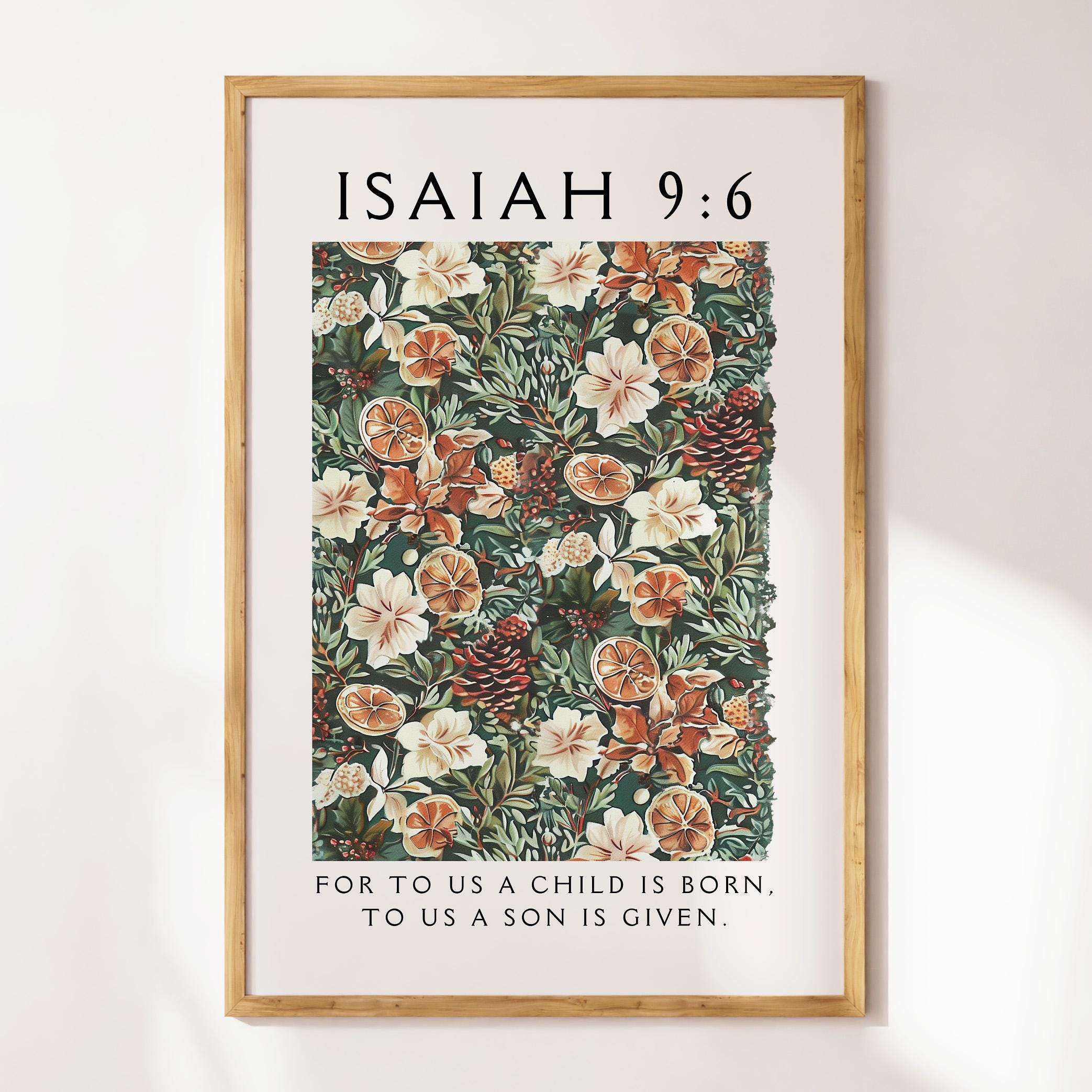 Poster Isaiah 9:6 Christmas Wall Art, Christian Wall Art, Bible Verse ...