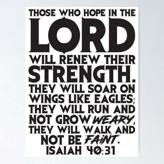 Poster Isaiah Hope In The Lord Bible Verse Poster - No Framed, Vintage ...