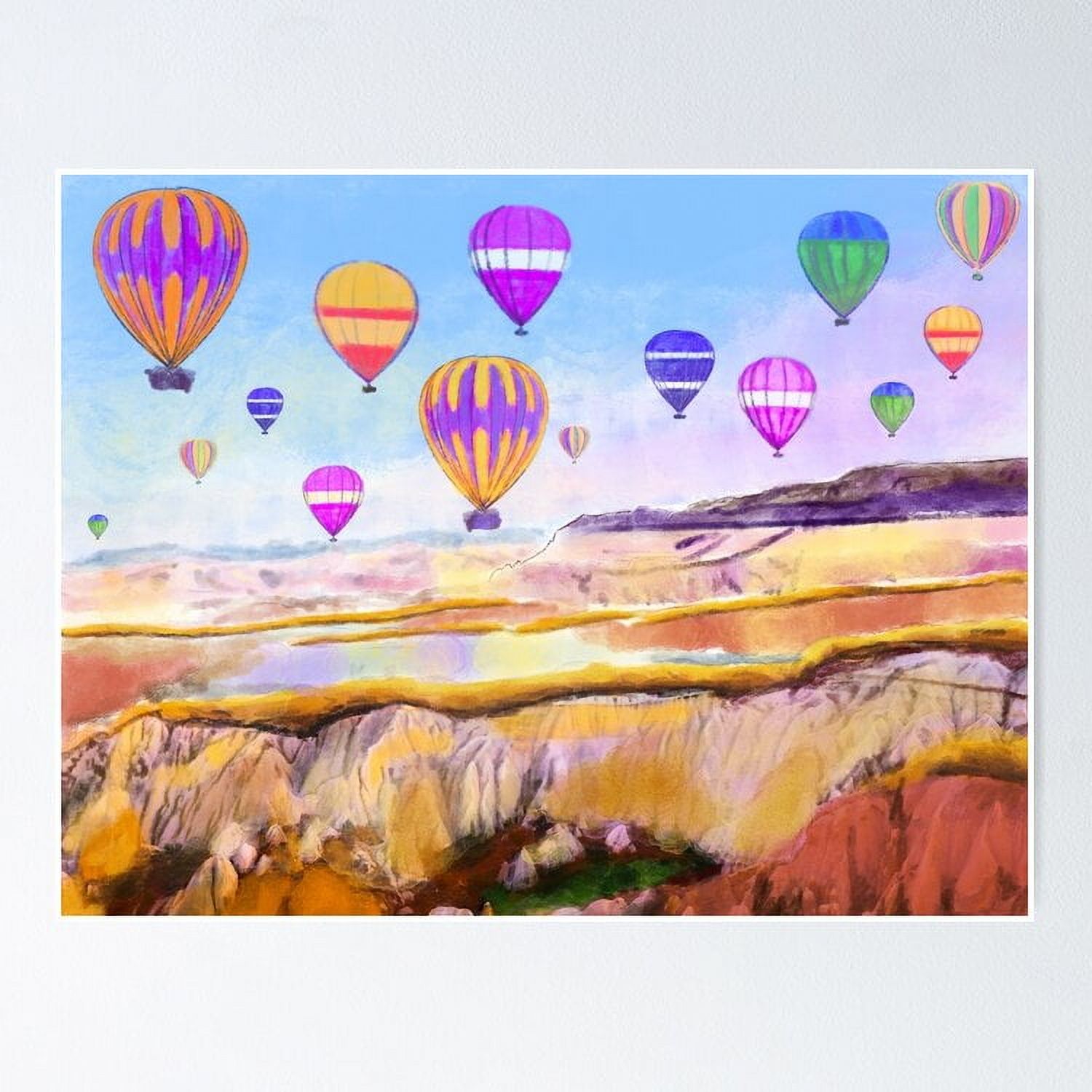 Poster Istanbul Colourful Hot Air Ballon Festival - No Framed, Vintage ...