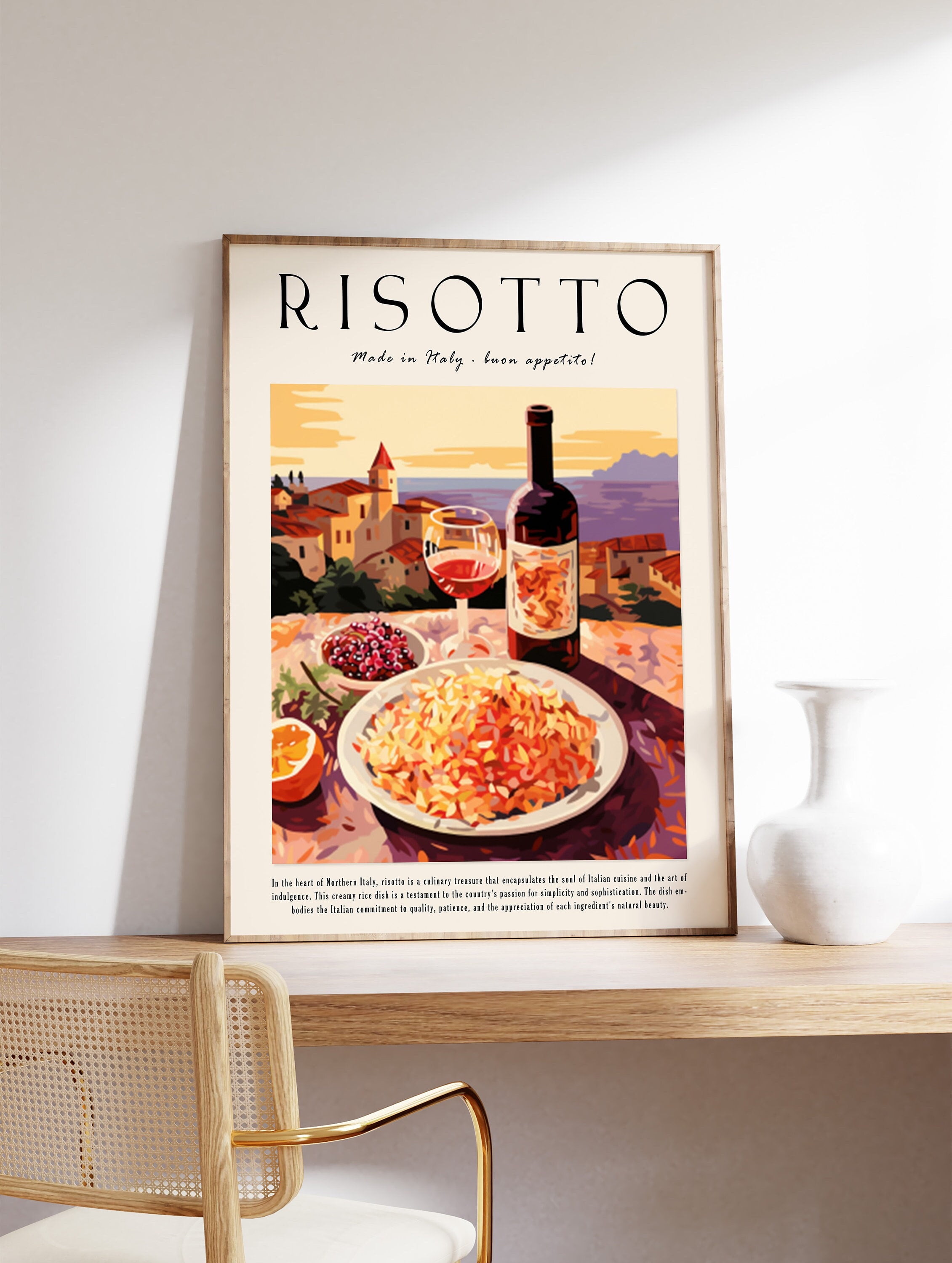 Poster Italian Risotto Poster , Italian Food Print, Kitchen Decor, Food ...