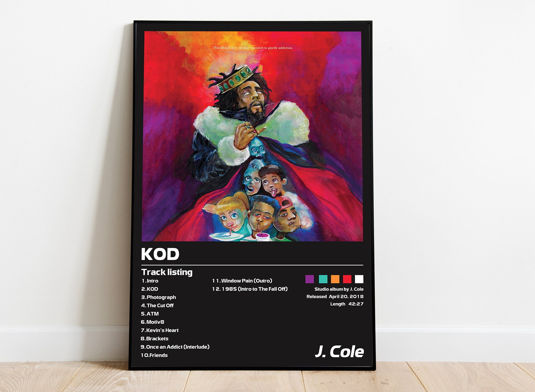 Poster J Cole - KOD | Minimalist Album Cover Poster , Music Print ...