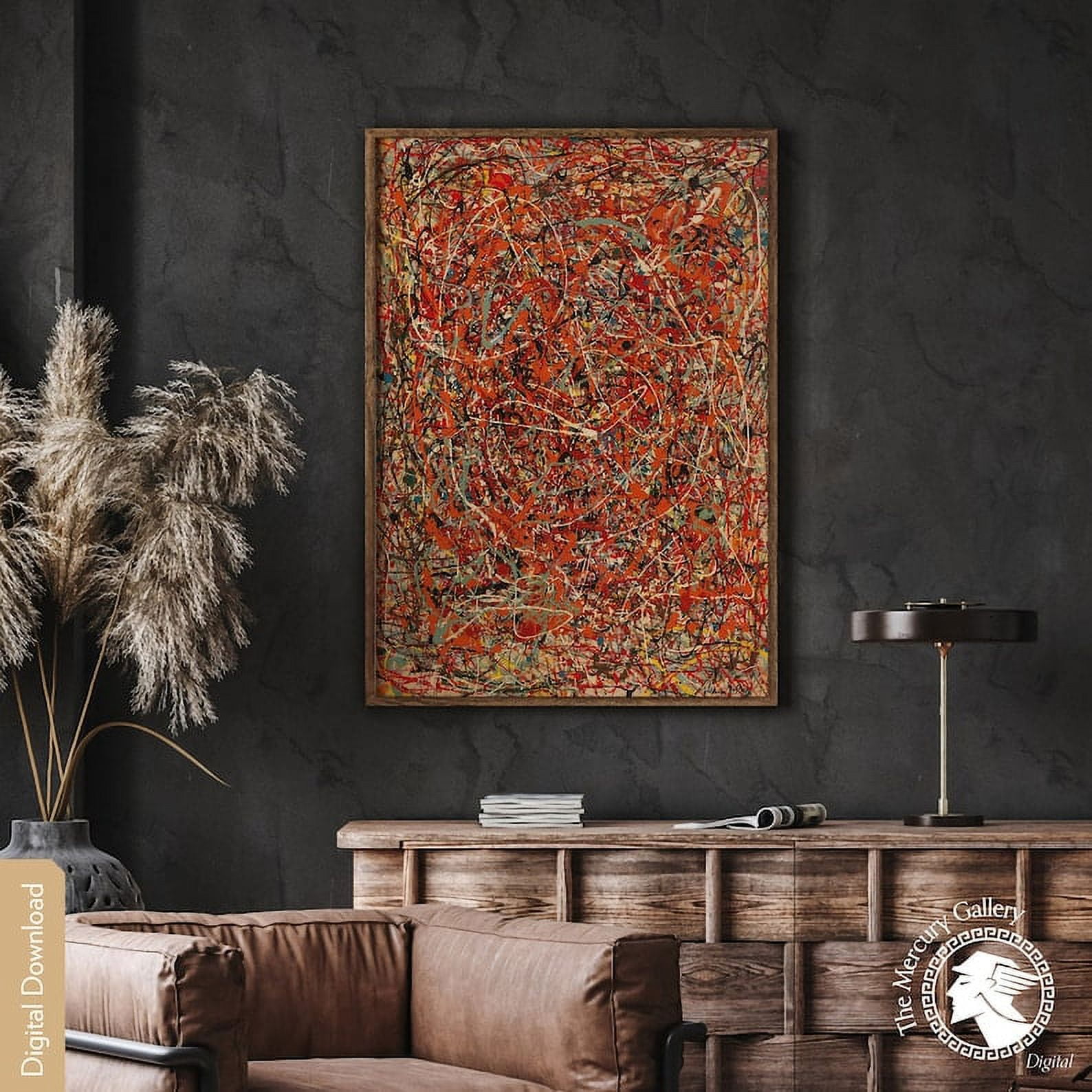 Poster Jackson Pollock Style Painting, Abstract Colorful Fine Art Oil ...