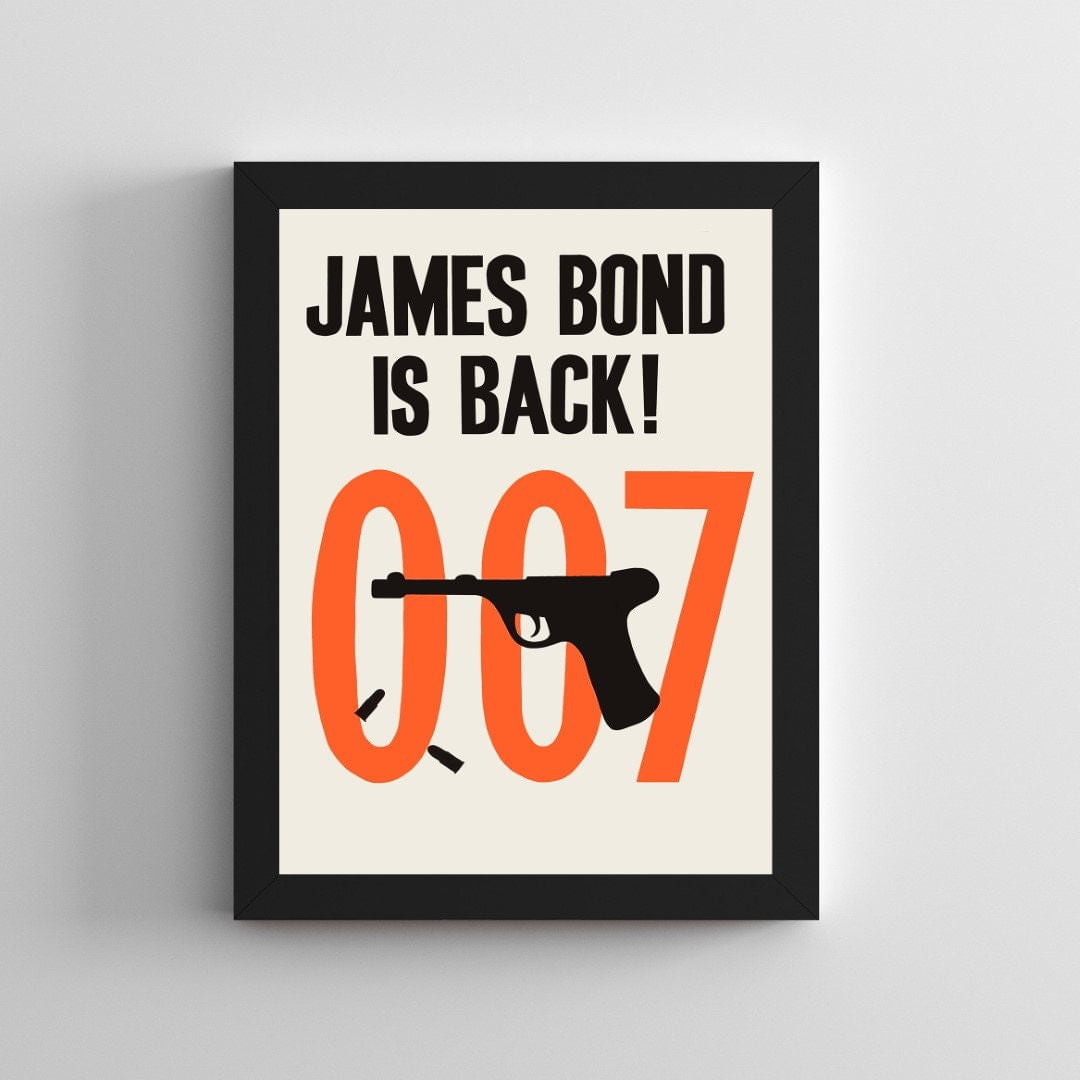 Poster James Bond Is Back 007 Film / Movie Poster -UNFRAMED - Walmart.com