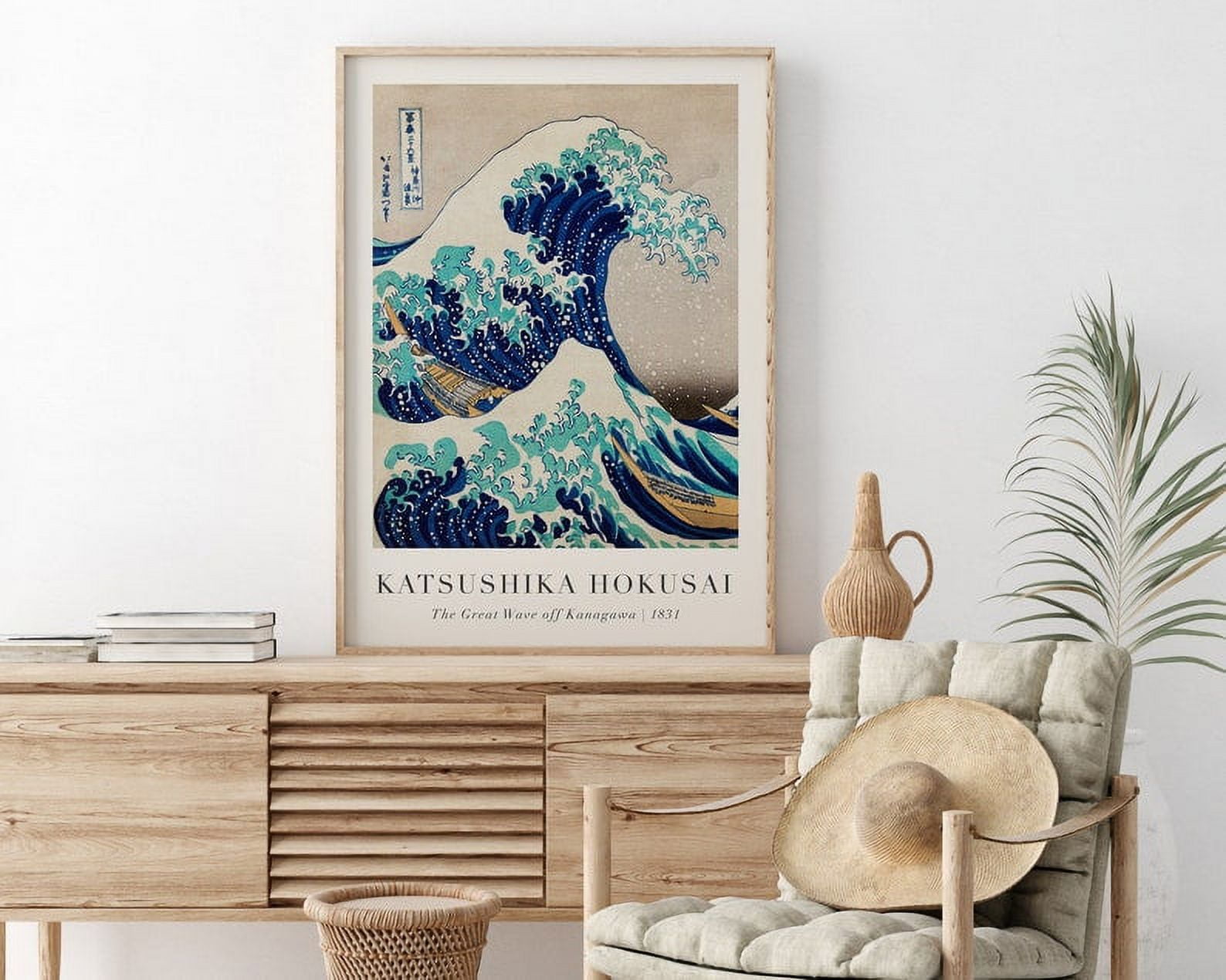 Poster Japanese Wall Art, Katsushika Hokusai, The Great Wave off ...