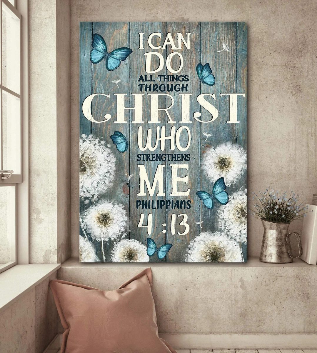 Poster Jesus - Dandelion With Butterfly - I Can Do All Things Through ...