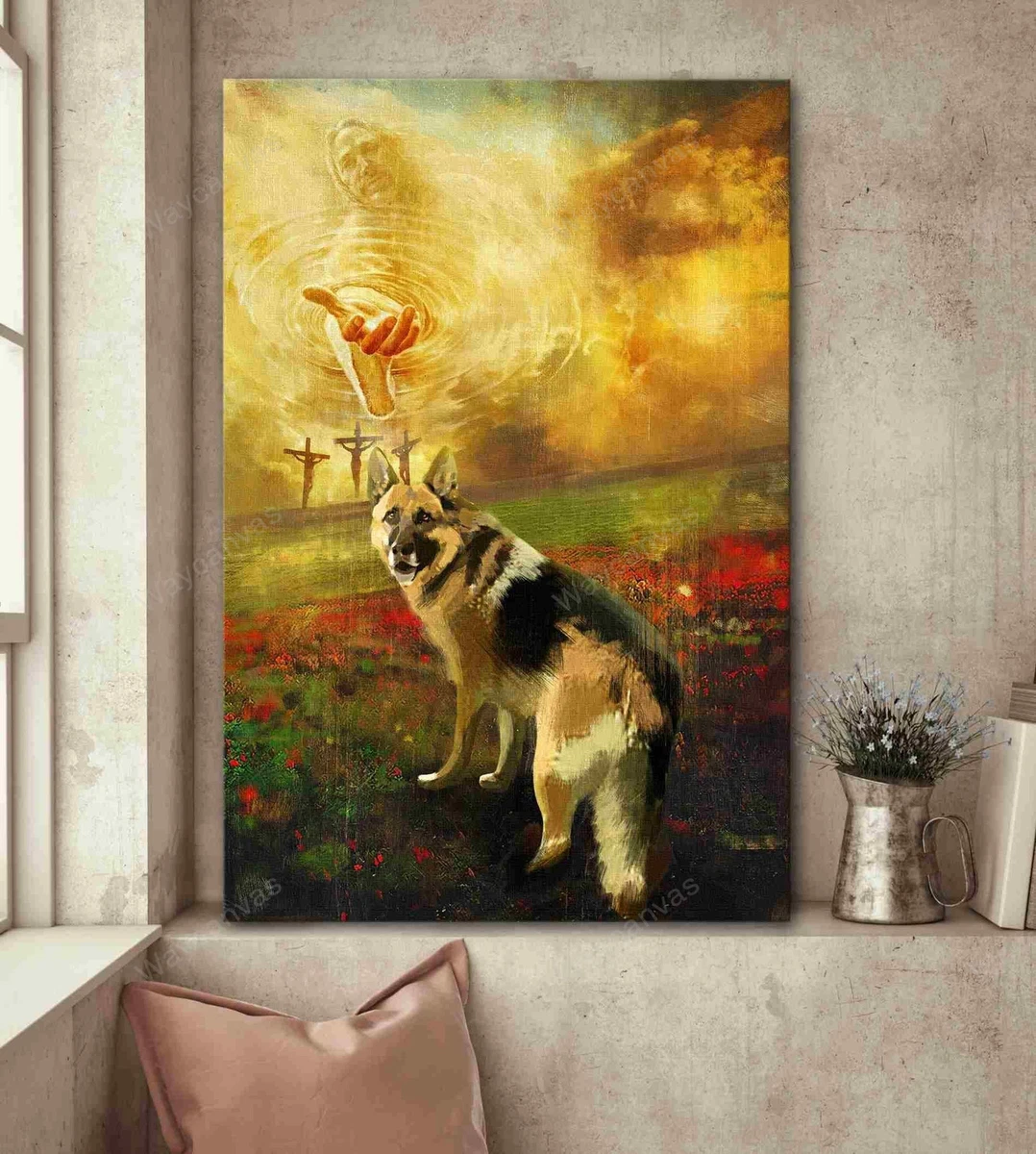 Poster Jesus And German Shepherd - To The Beautiful World - Portrait ...