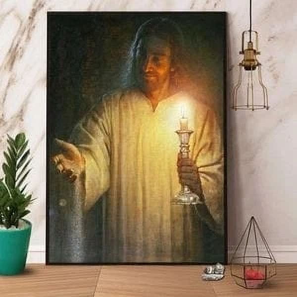Poster Jesus Holding Candles Raising Hands , _8438 Wall Art, Unframed ...