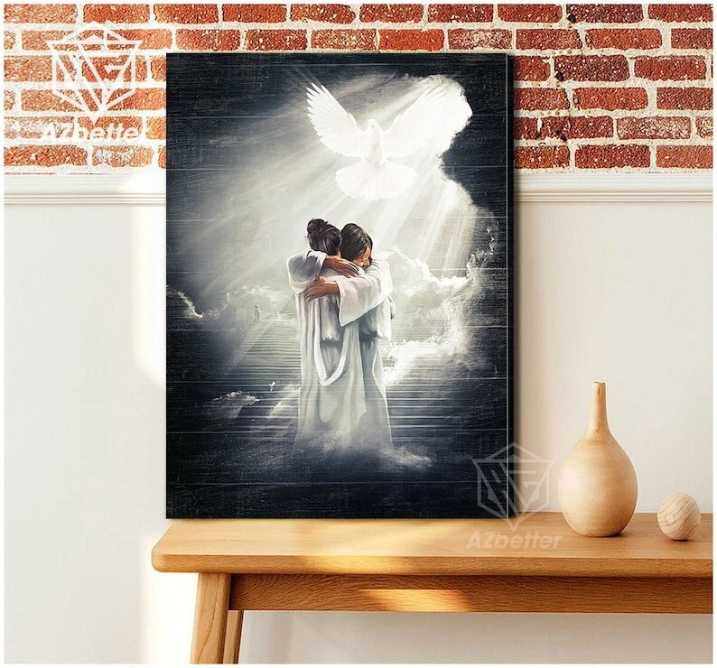 Poster Jesus Hugging Art Paintinggod Homegift For Christi- UNFRAMED ...