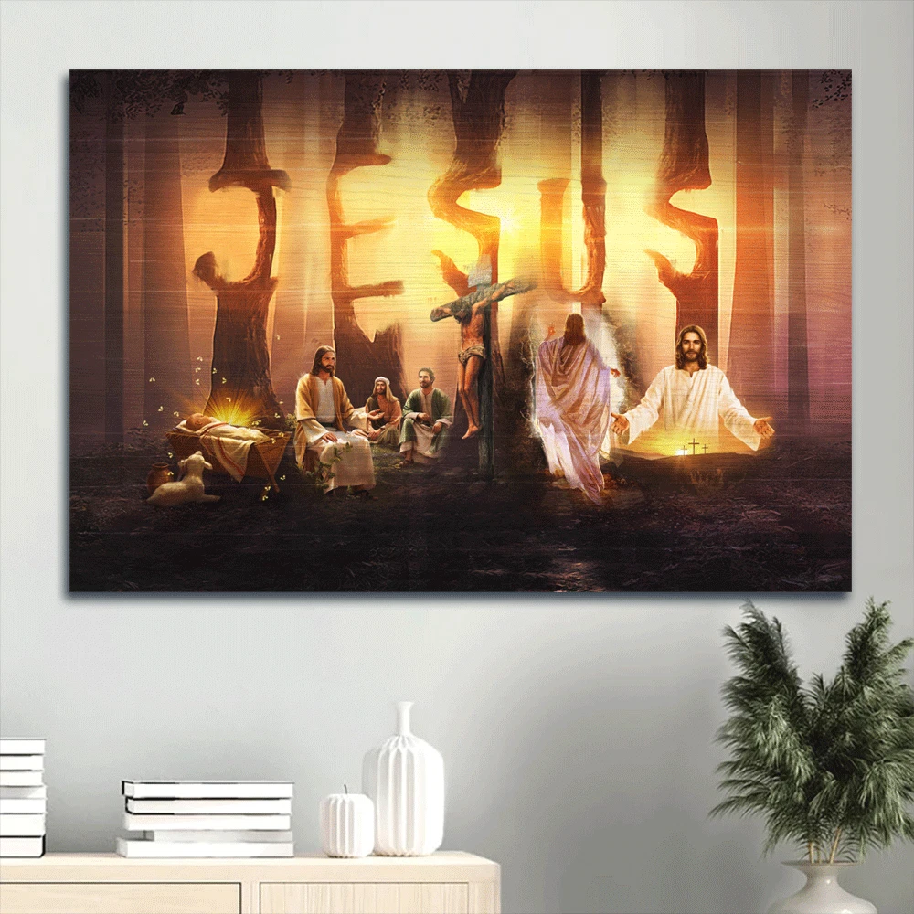 Poster Jesus Landscape- Amazing Halojesus On The Crossthe Life Of ...