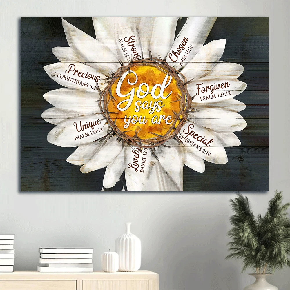 Poster Jesus Landscape , - Daisy Flower , - Gift For Christi... Wall Art, Unframed Prints For ...