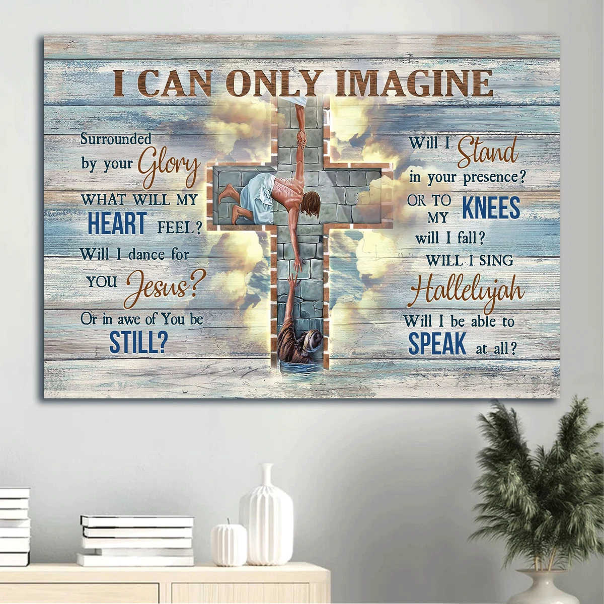 Poster Jesus Landscape, - Faith, God, Abstract Cross, Christ The Redee ...