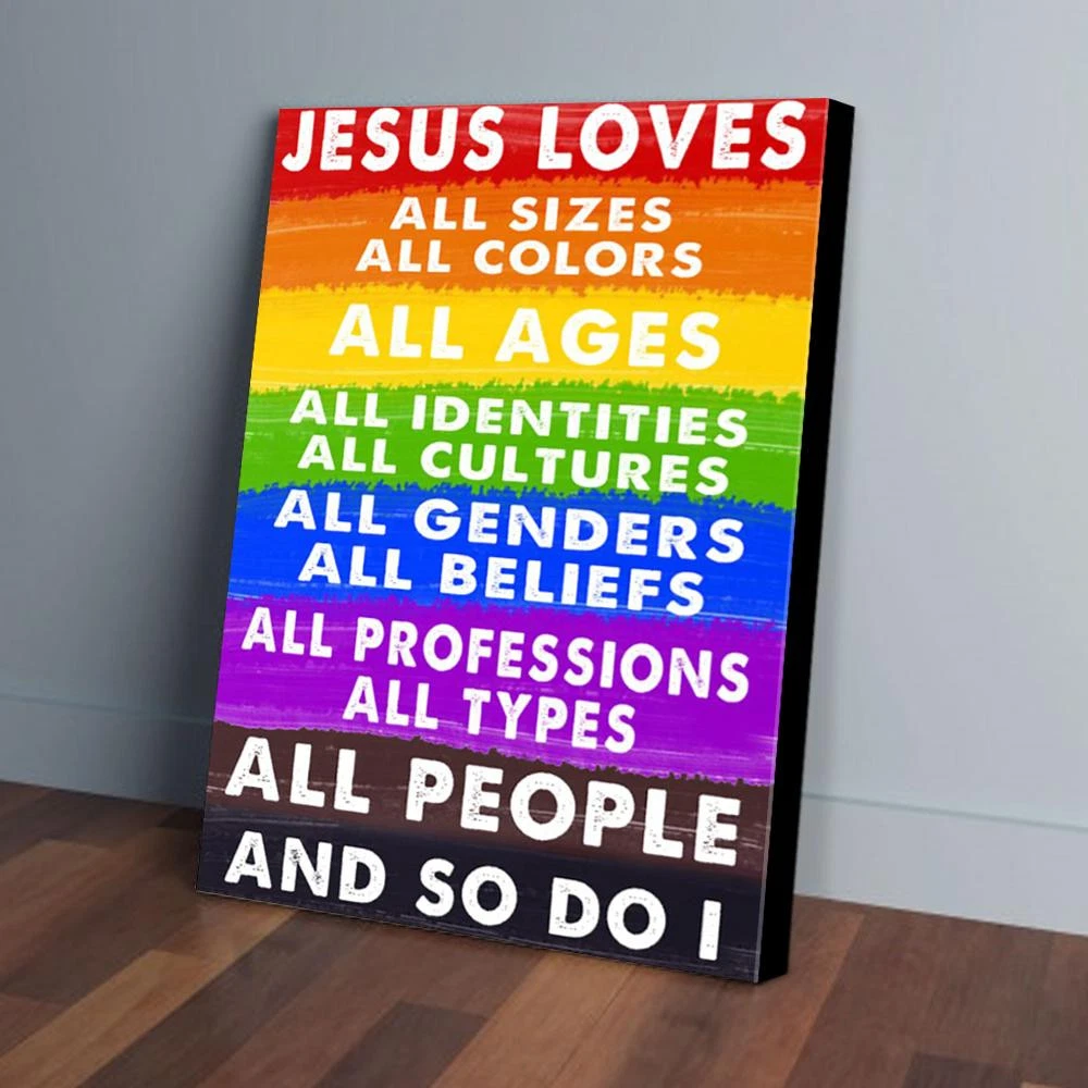 Poster Jesus Loves Lgbt, Wall Art Wall Art, Unframed Prints For Home Or ...