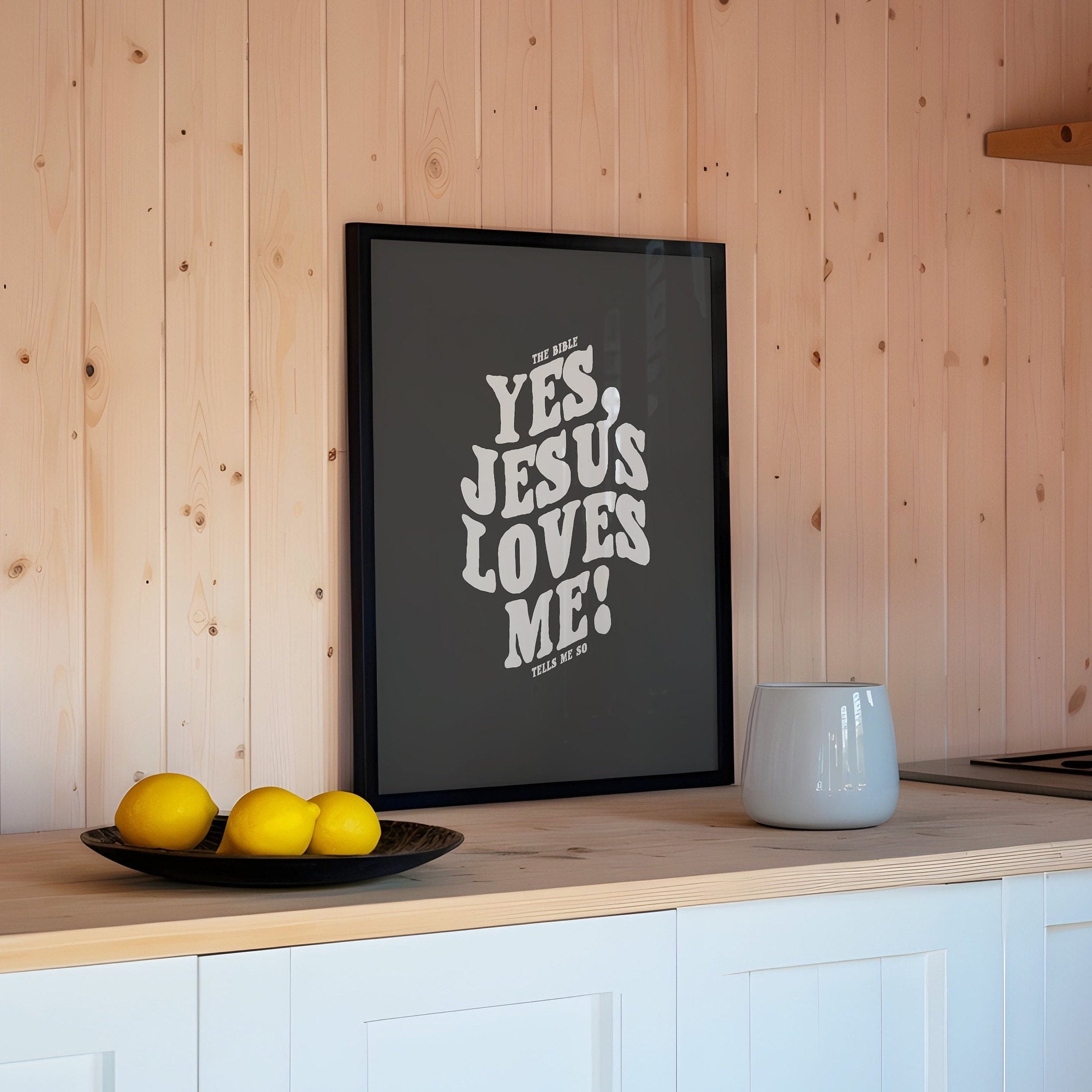 Poster Jesus Loves Me Christian Wall Art Quote Modern Wall Art Bible ...