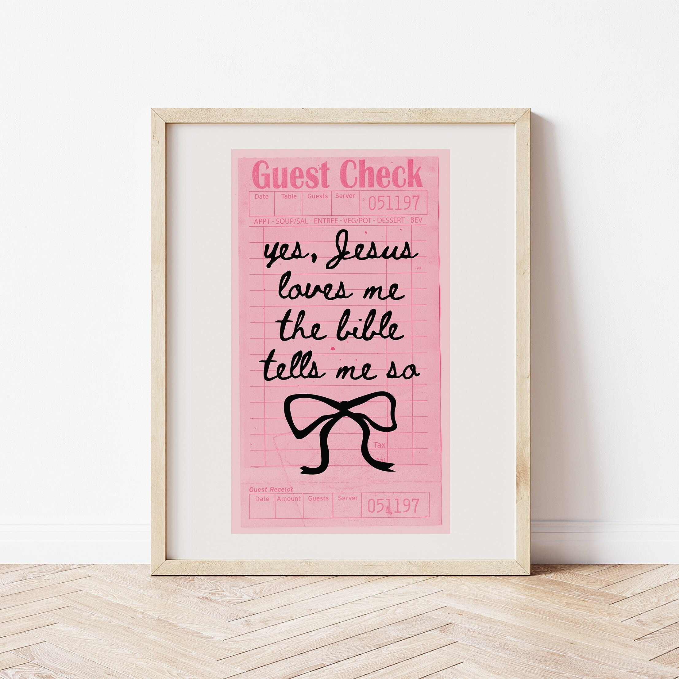 POSTER Jesus Loves Me, Guest Check Coquette Room Decor Aesthetic Art ...